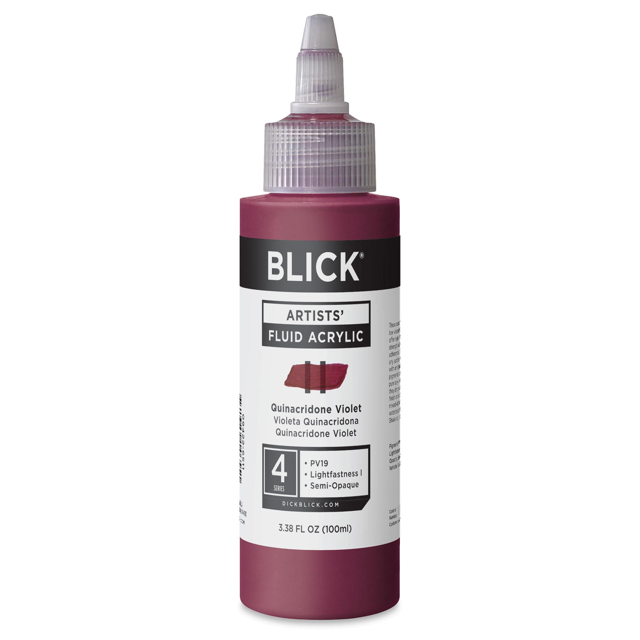Blick Artistsâ€™ Fluid Acrylic - Quinacridone Violet, 100 ml - Walmart.com