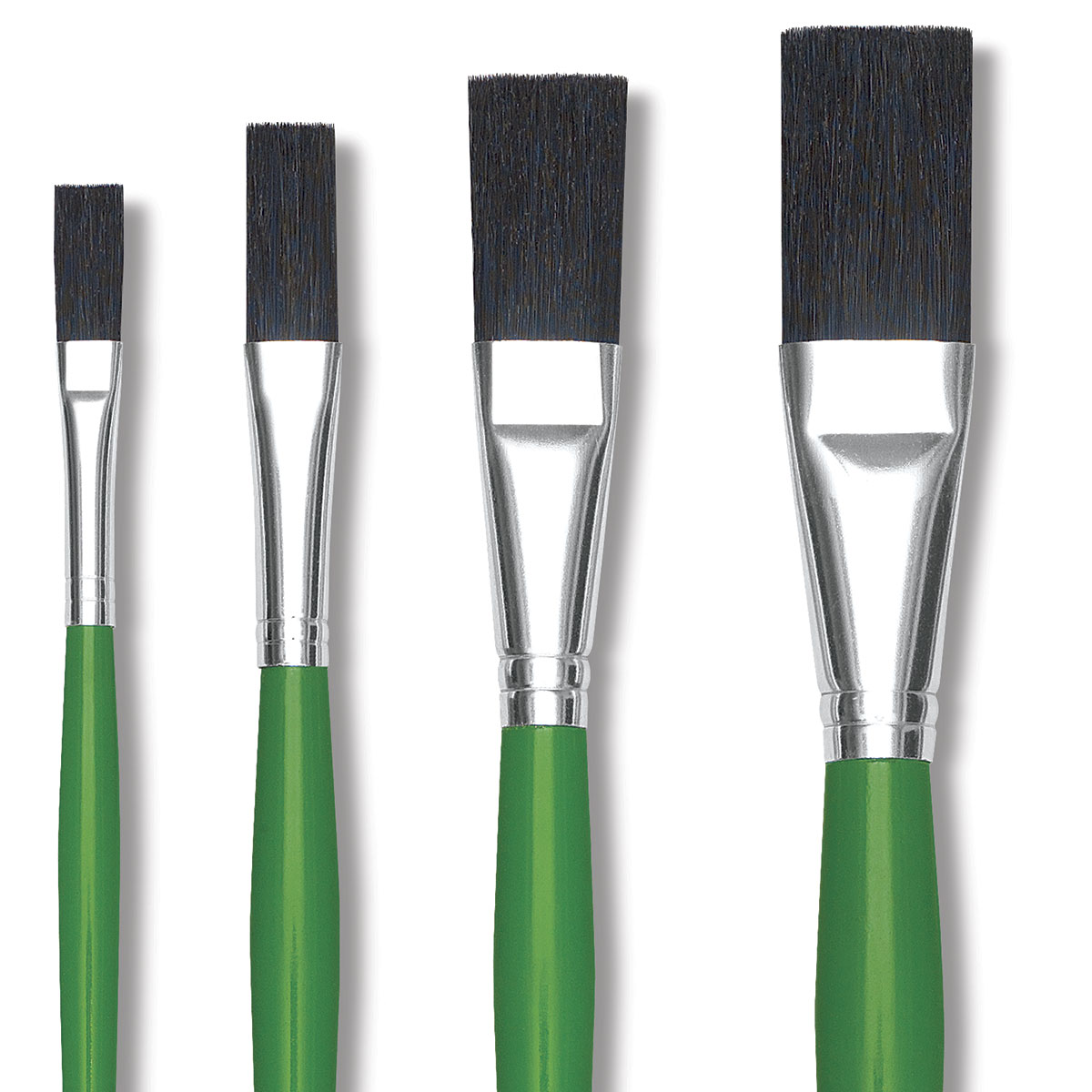 Blick Economy Black Bristle Brushes - Easel Brushes, Long Handle, Set ...