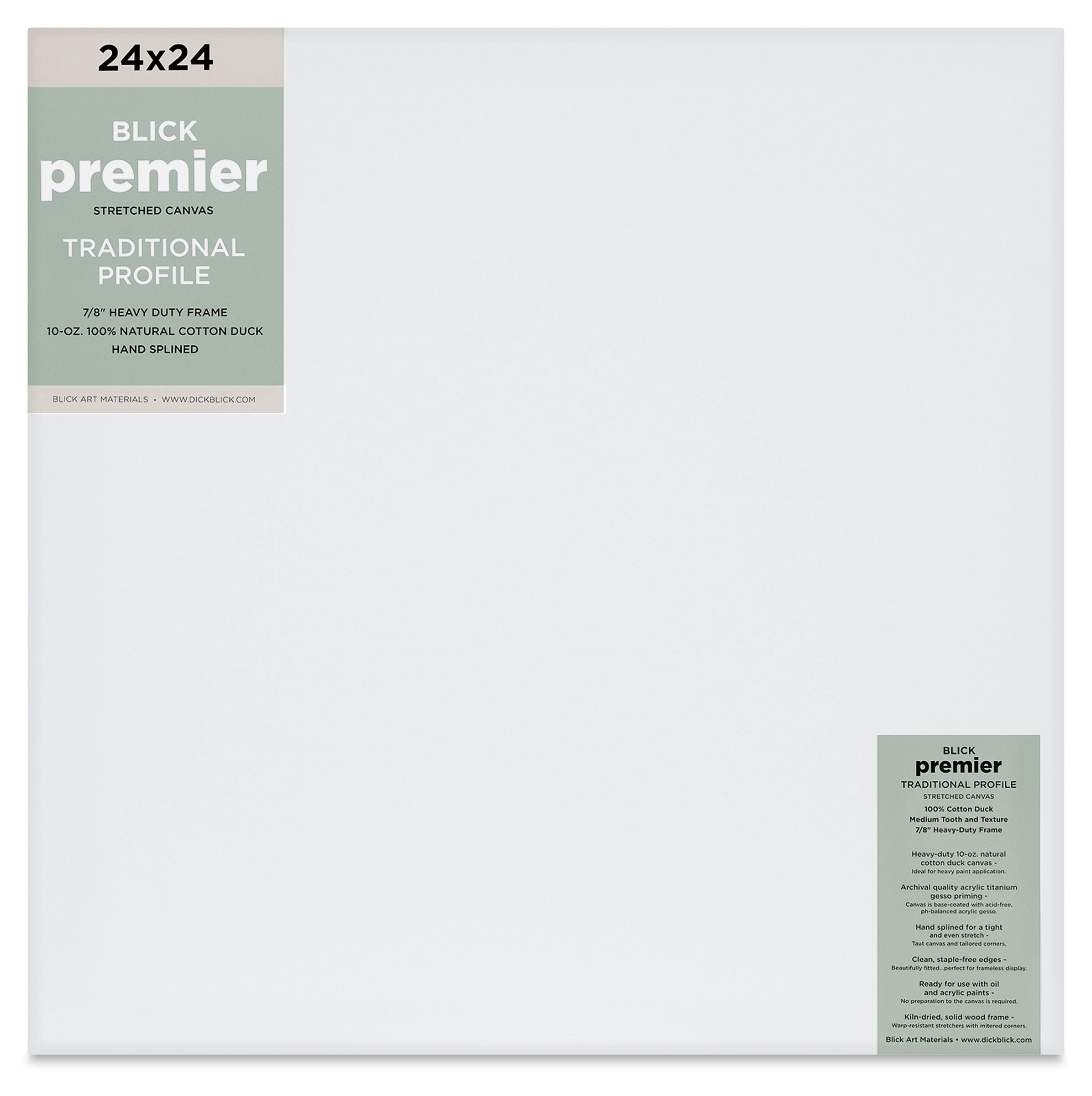 Blick Premier Stretched Cotton Canvas - Traditional Profile, Splined ...