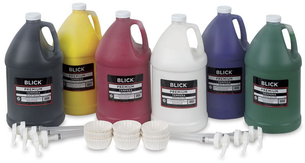 Blick Premium Grade Tempera - Set of 6, Basic Color Pump Kit, Gallons ...
