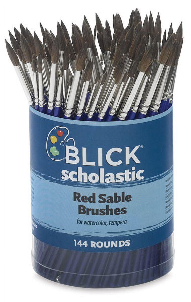 Blick Scholastic Red Sable Brush Set - Round, Set of 144 - Walmart.com