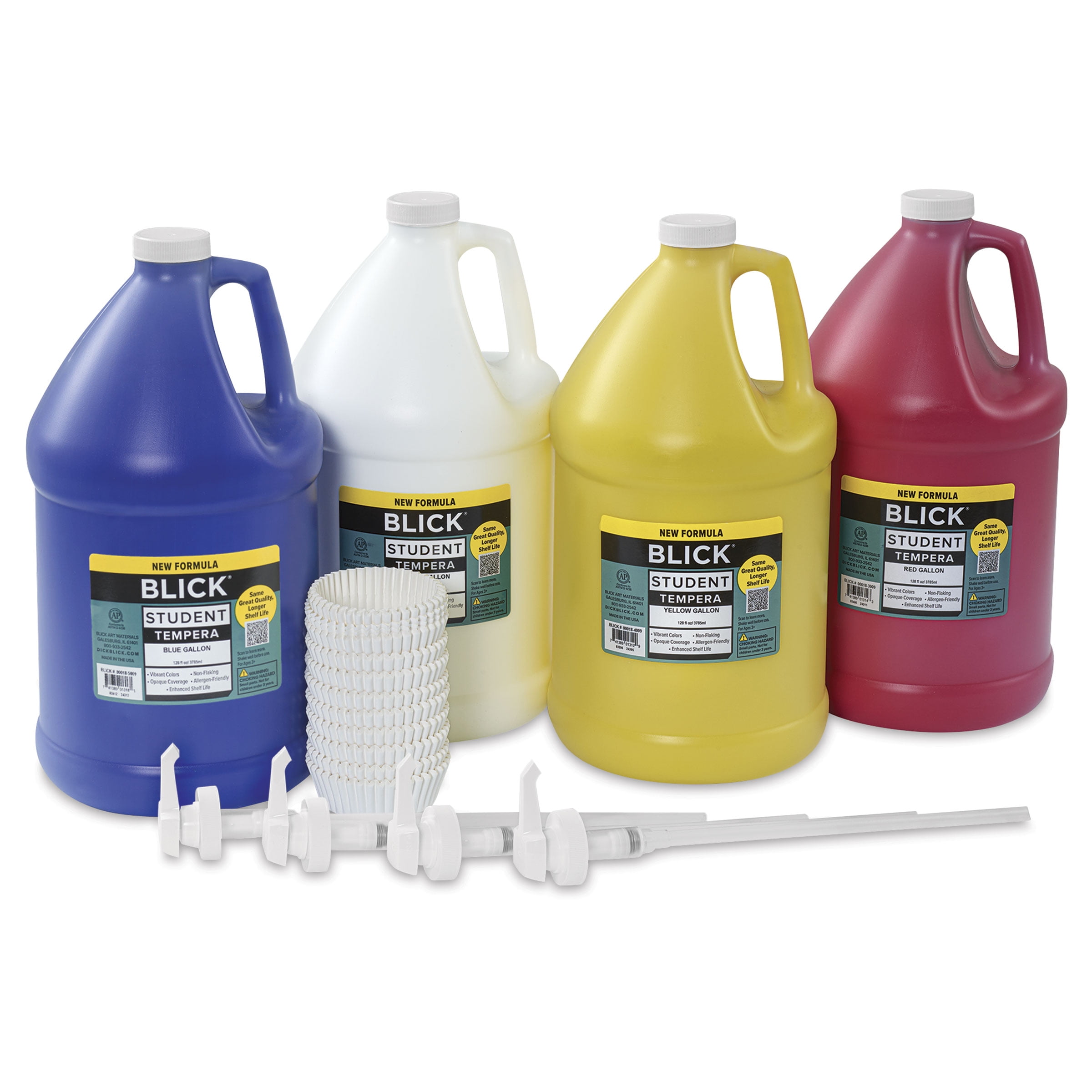 Blick Student Tempera Paints - Set of 4, Pump Kit, Primary Colors ...