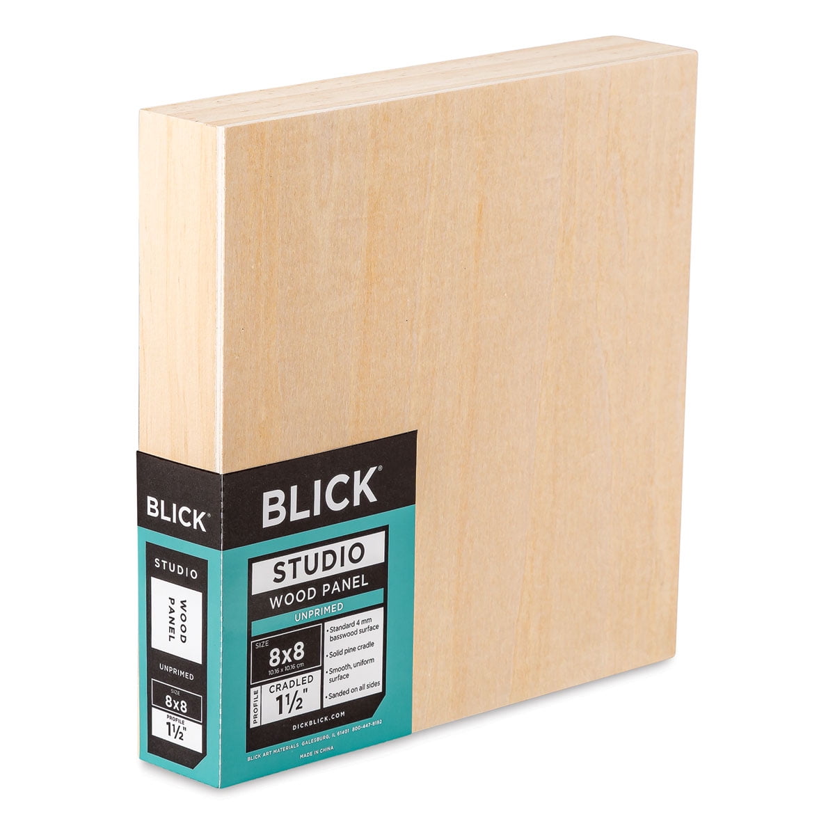 Blick Studio Artists' Wood Panel - Gallery Cradle, 8" x 8", 1-1/2 ...