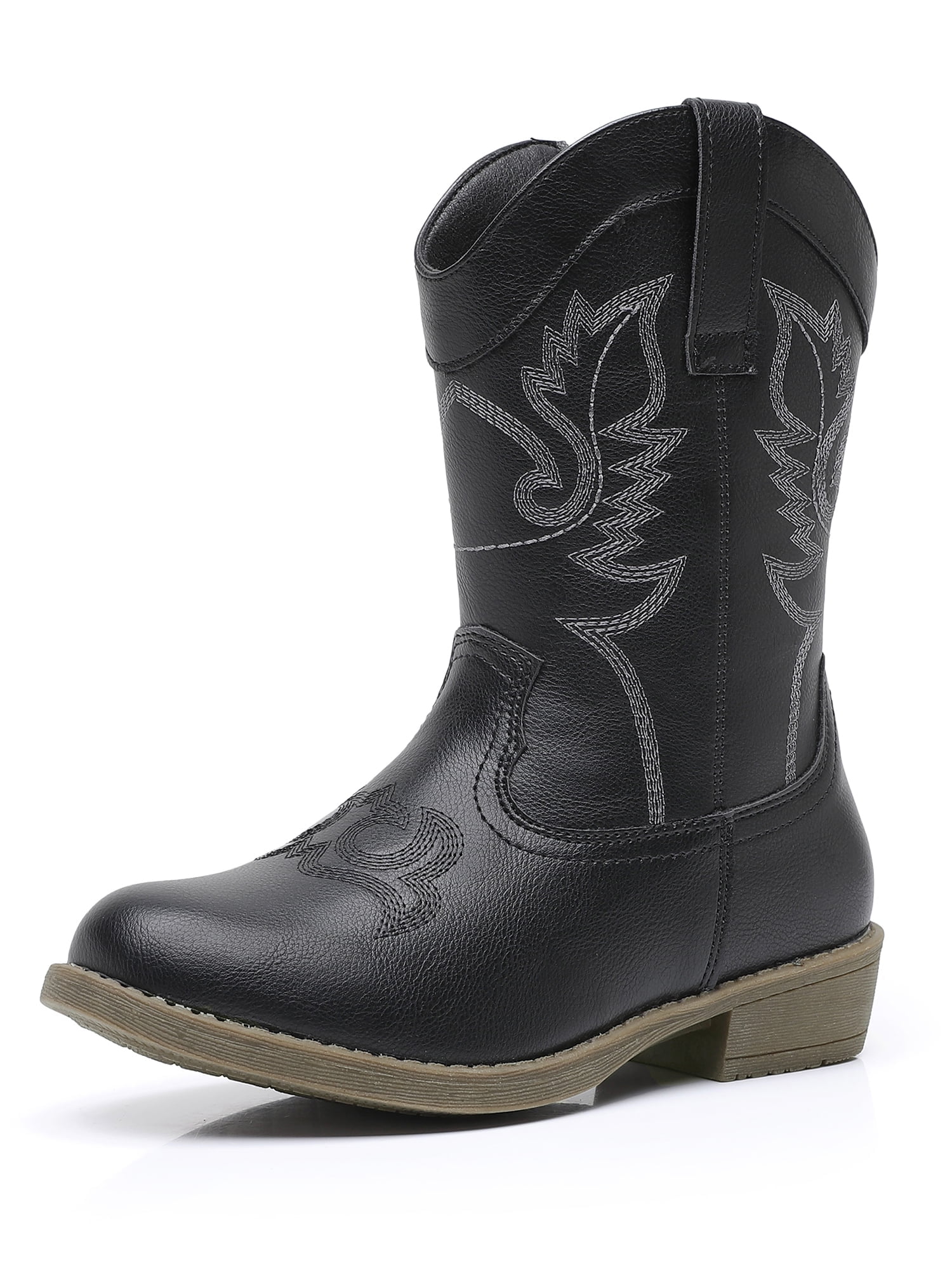 Blikcon Kids Cowboy Boots Girls Mid Calf Western Cowgirl Boots Side ...