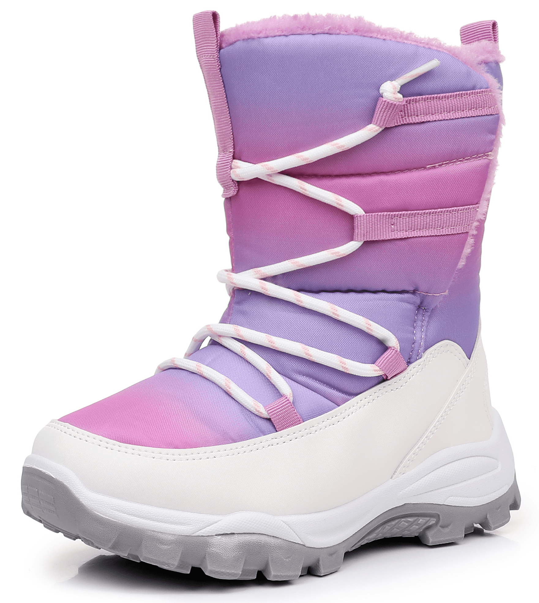 Blikcon Girls Snow Boots Water-Resistant Slip Resistant Warm Winter ...