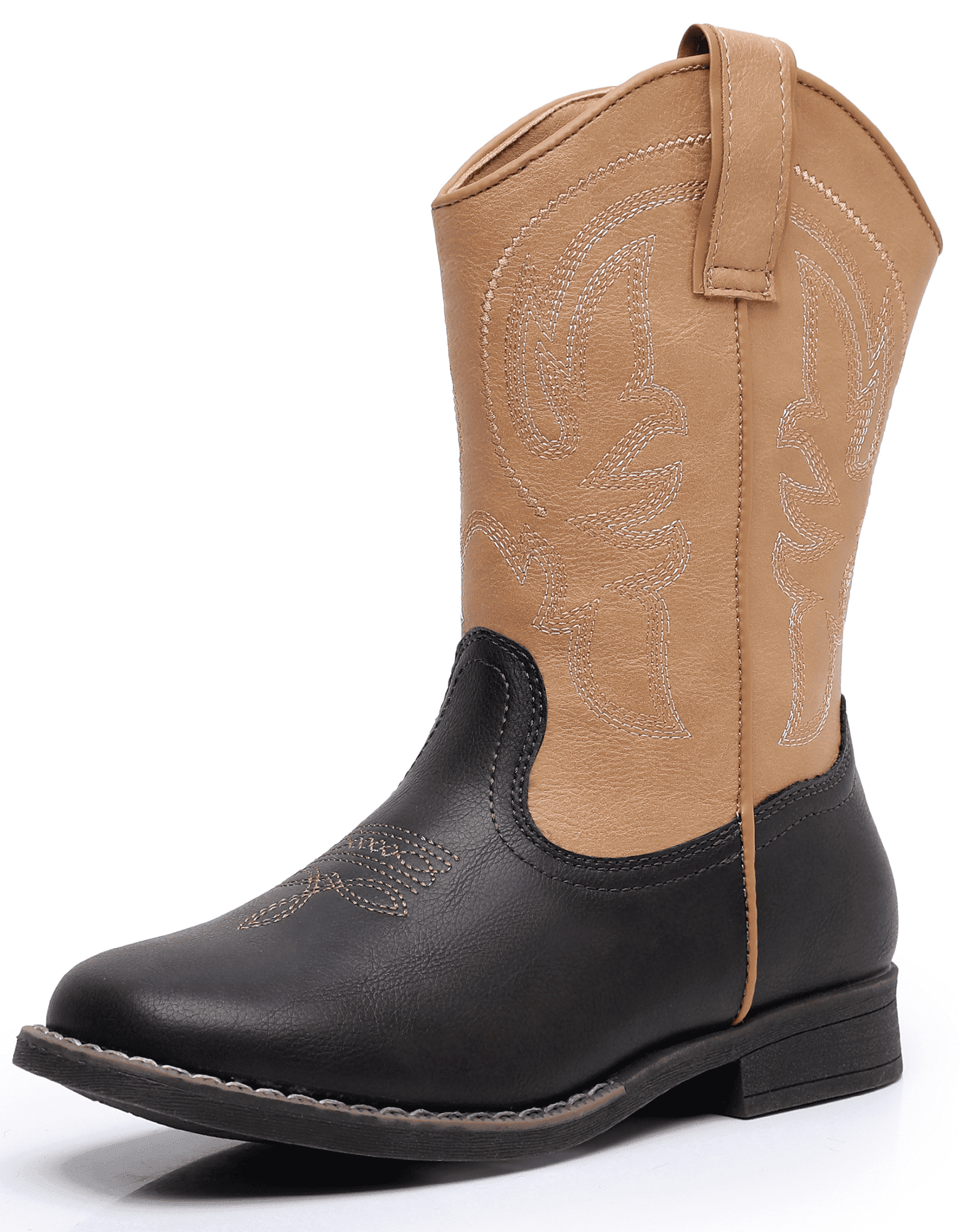 Blikcon Kids Cowboy Boots for Boys & Girls Embroidered Square Toe ...