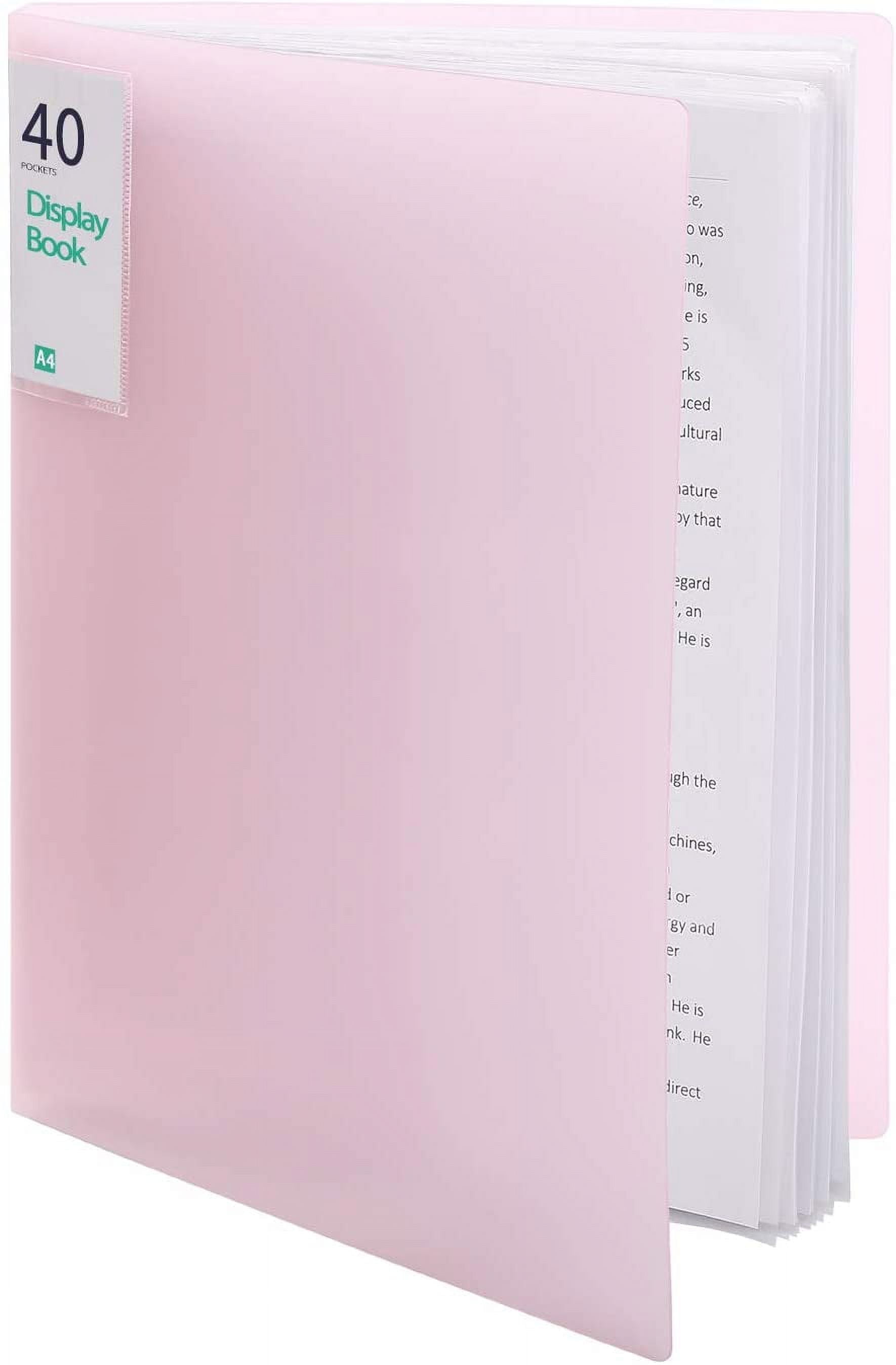Blikeith Presentation Book Portfolio, 40 Pockets, Pink, File Folder ...