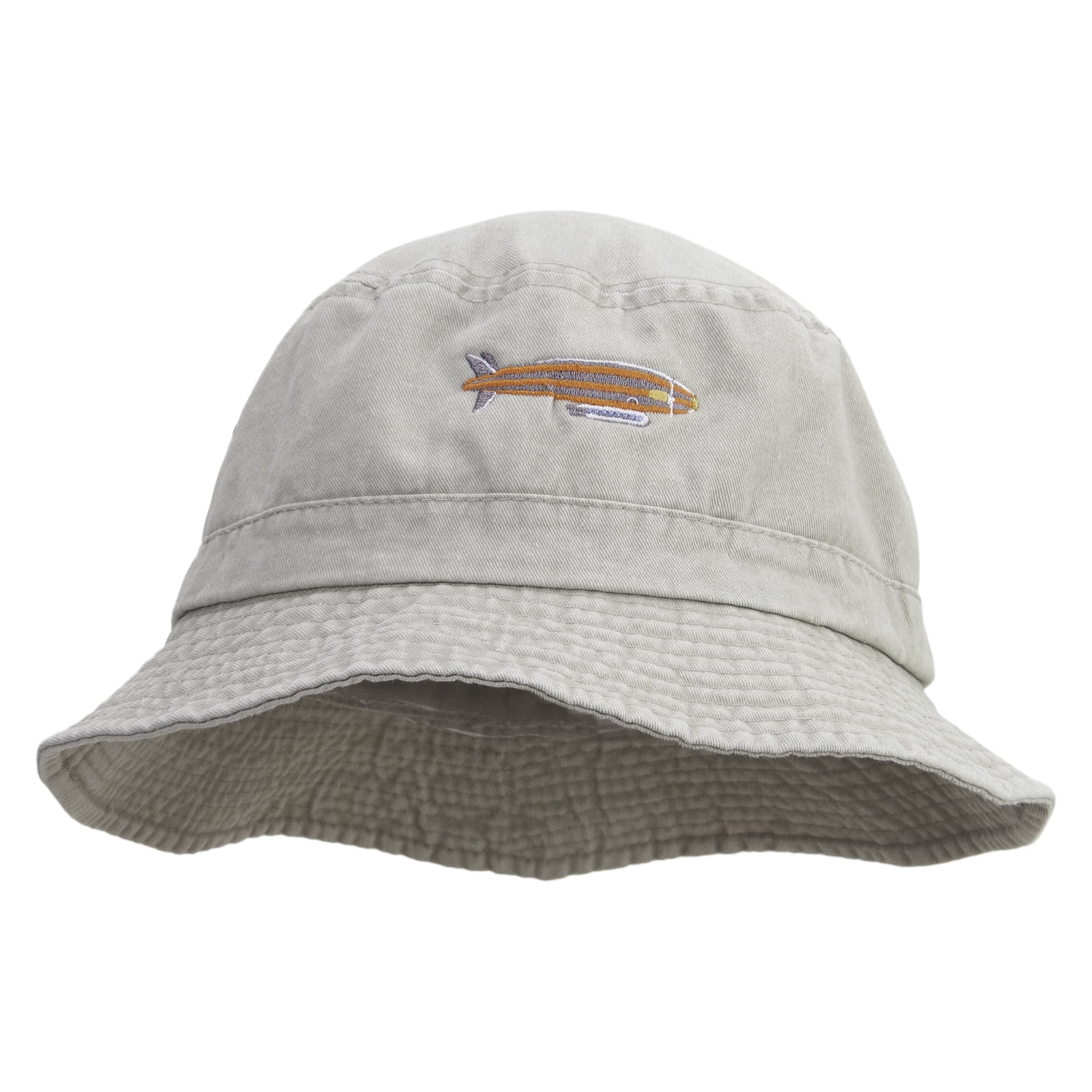 Blimp Illustration Embroidered Big Size Washed Bucket Hat - Beige 2XL-3XL - Walmart.com