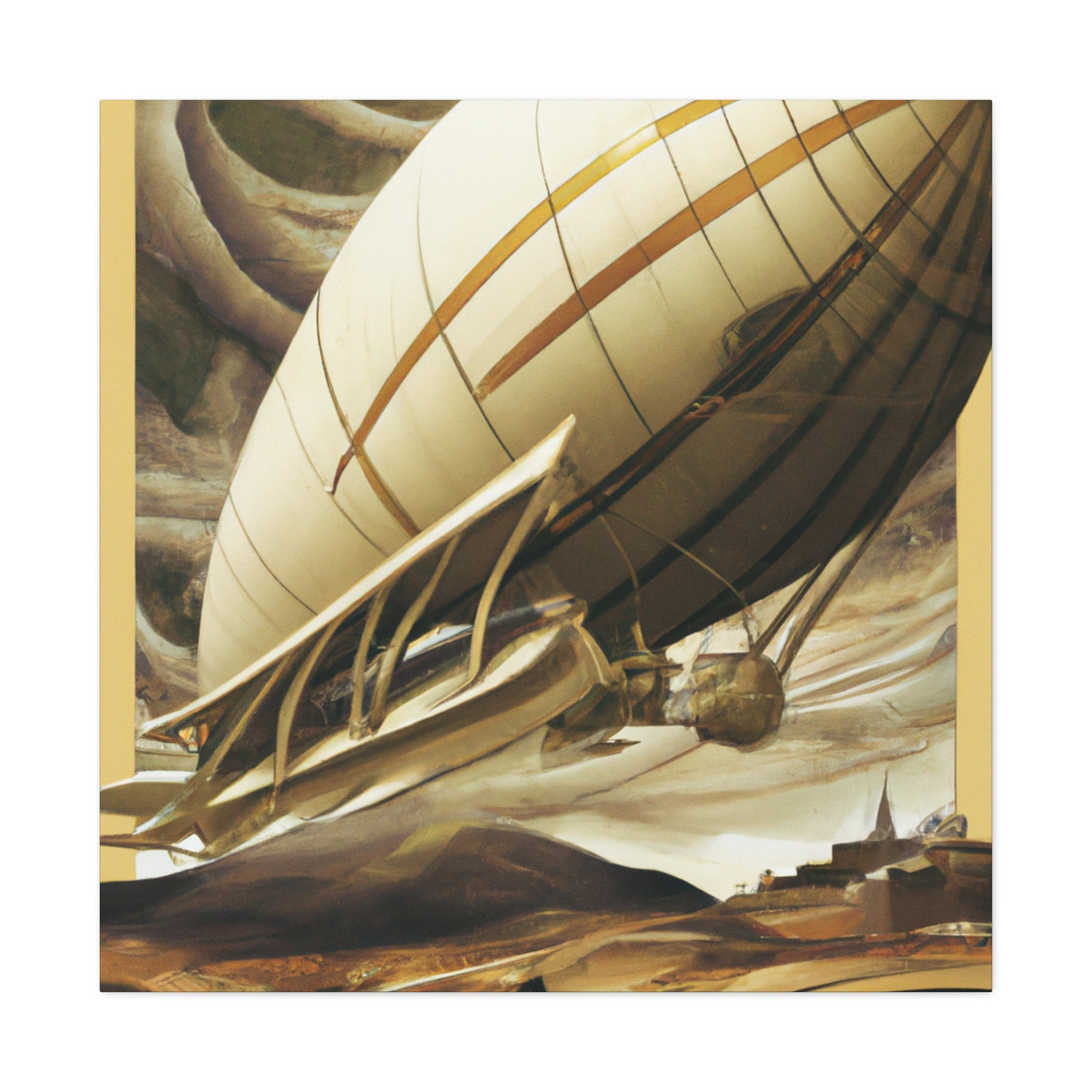 Blimp Over Dawn Sky - Canvas - Walmart.com