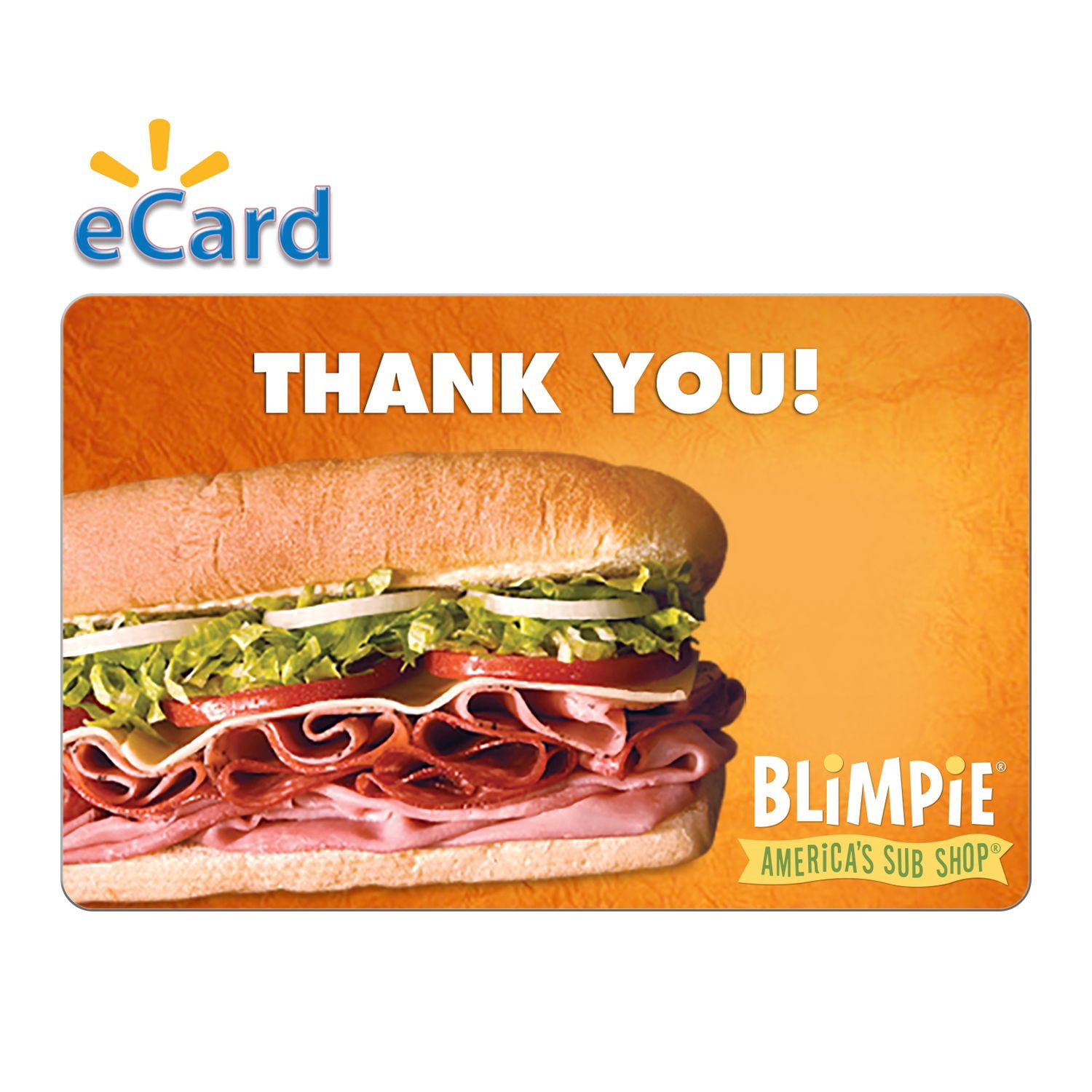 Blimpie $15 Thank You Sub eGift Card - Walmart.com