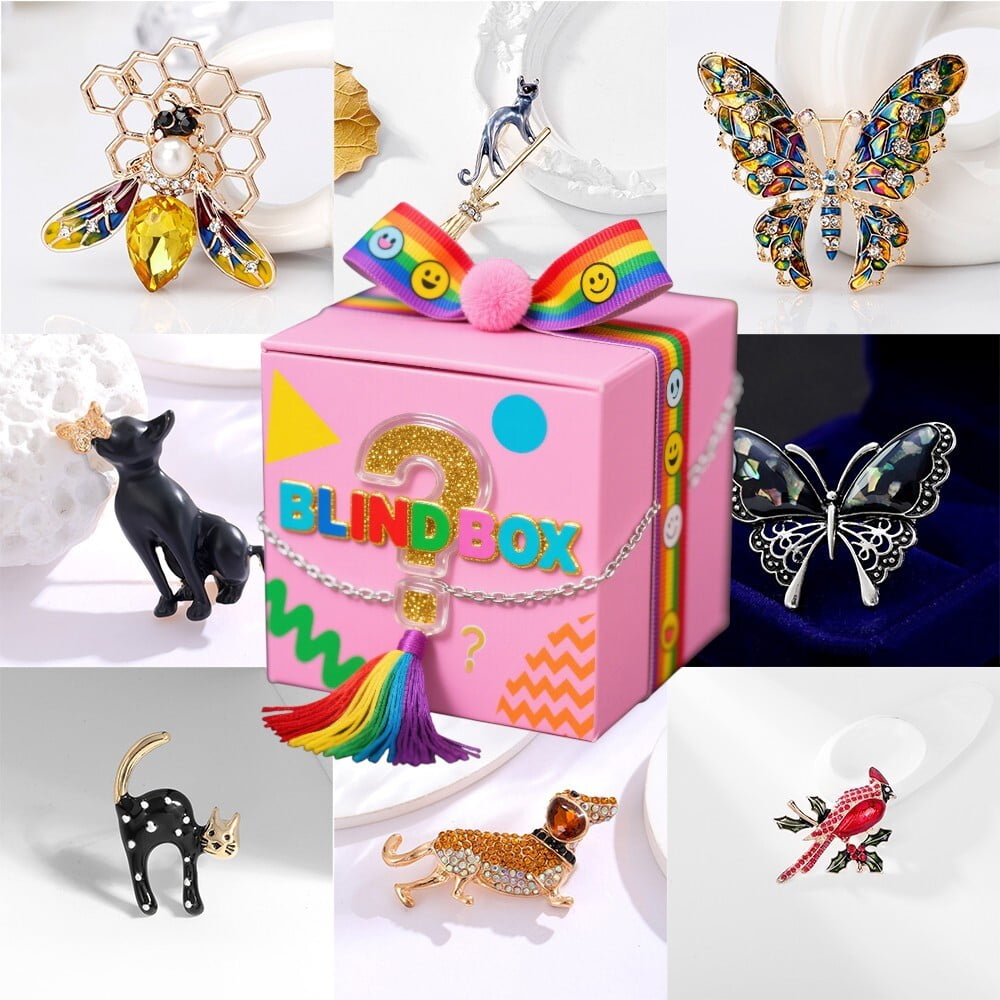 Blind Box Animal Brooch for Women - 8 Unique Designs, 1 Piece Randomly ...