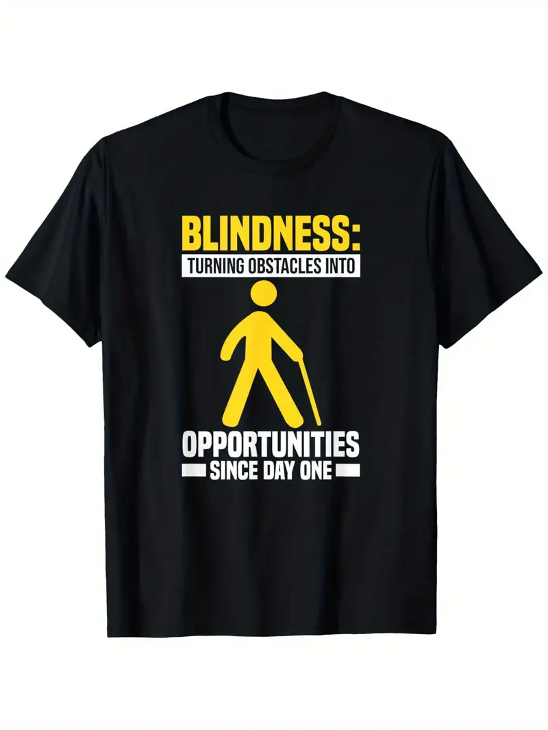 Blind Braille Visually Impaired Blindness T-Shirt, Classic Fit Black ...