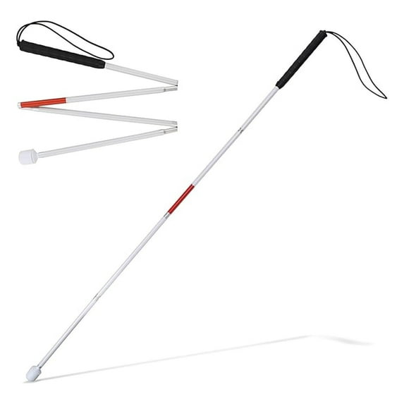 Blind Cane Mobility Stick - Reflective Red and White Cane with ...