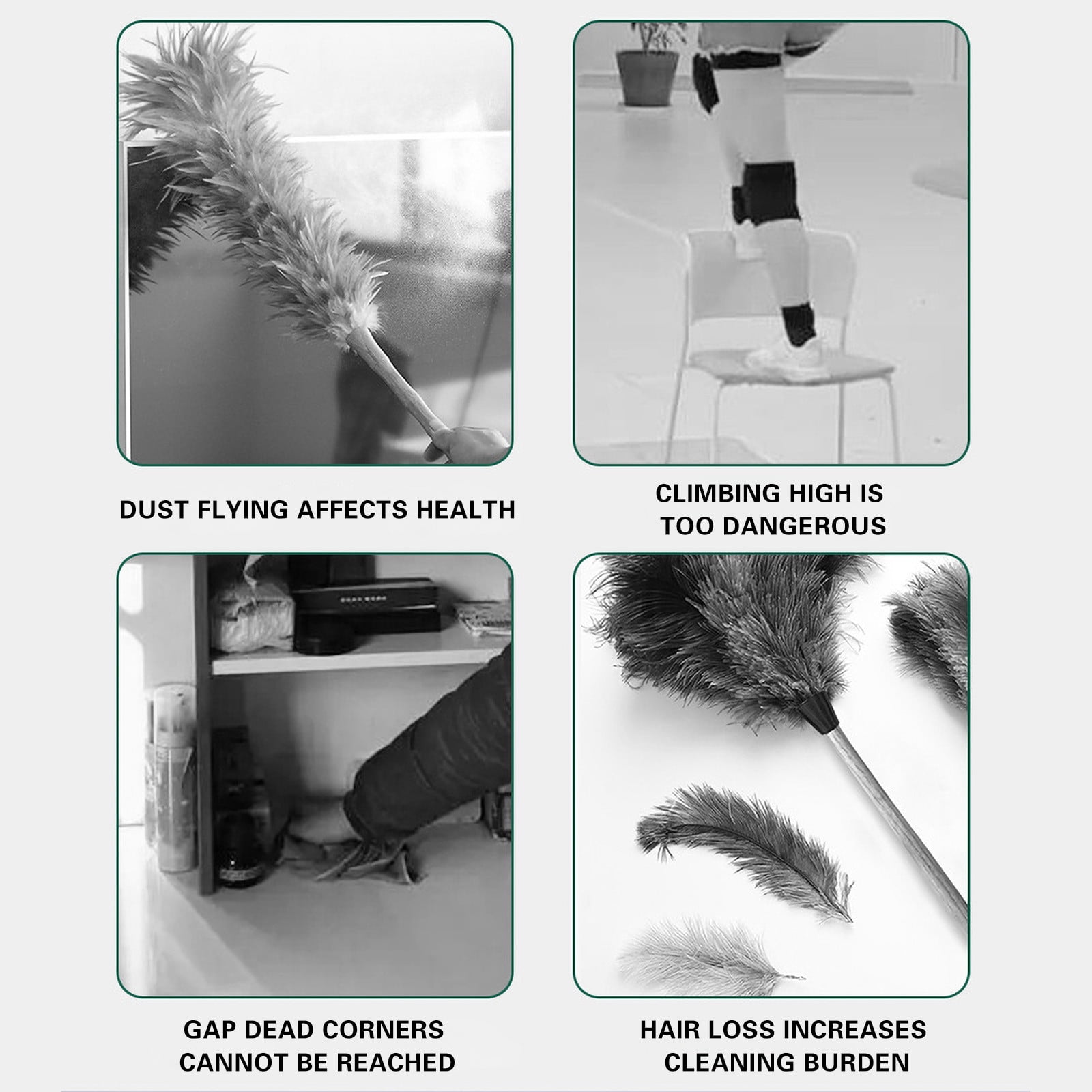 Blind Cleaner Duster Tool 7-Shaped Handheld, Feather Dusters for ...