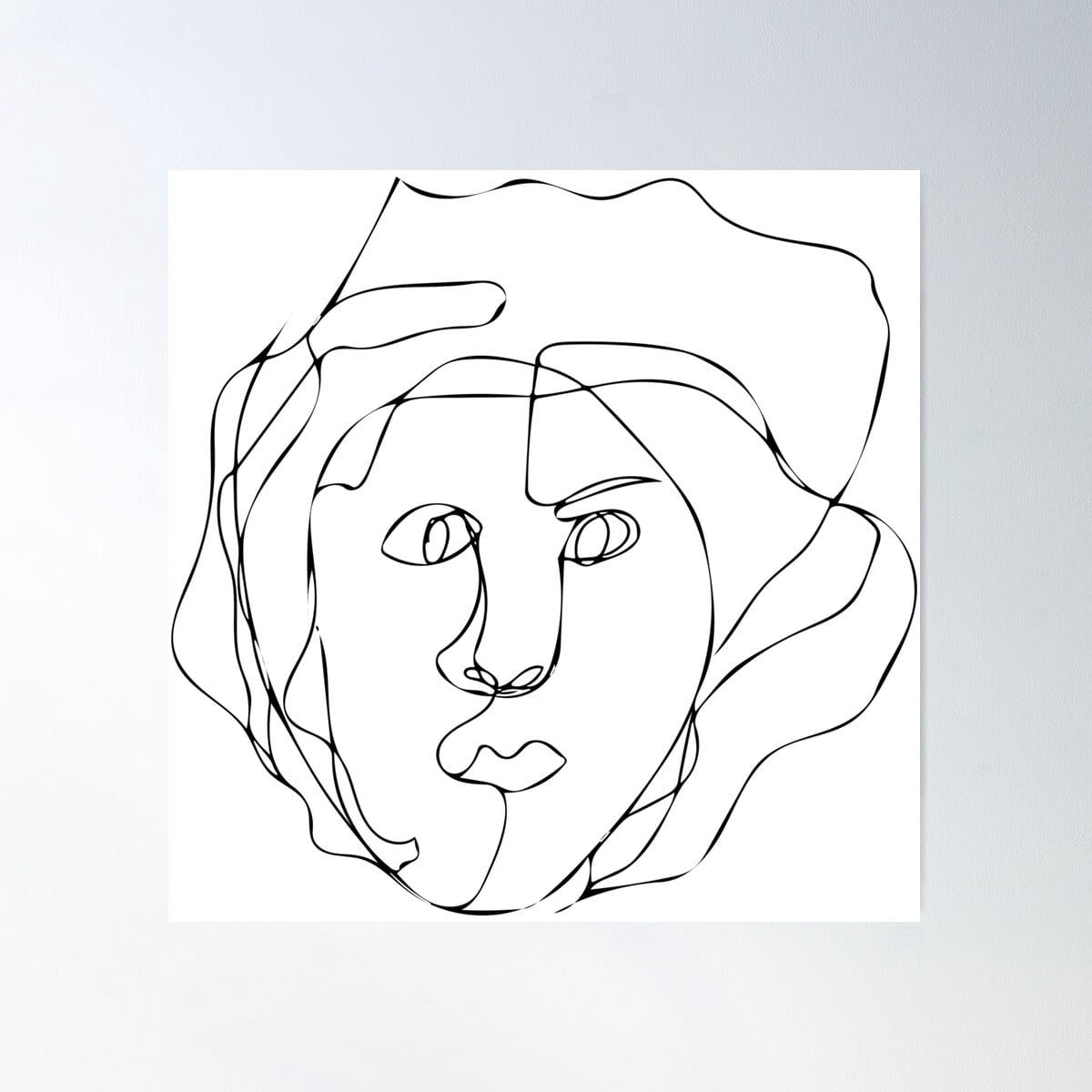 Blind Contour Drawing #2 Poster Wall Art, Modern Wall Decor For Living ...