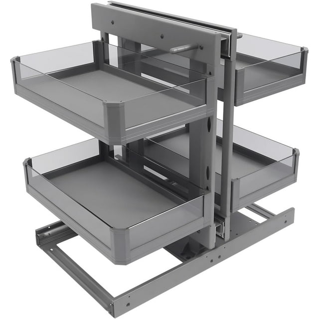 Blind Corner Cabinet Pull Out 2-Tier Basket Pull Out Corner Organizer ...