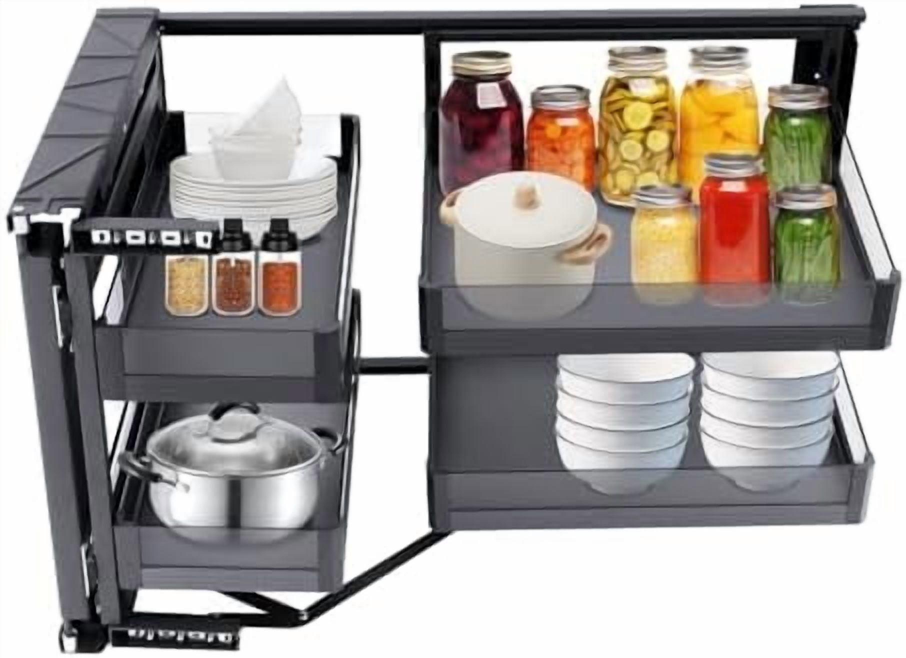 Blind Corner Cabinet Pull Out Organizer for 14 Inch Open Organizer, 2 ...