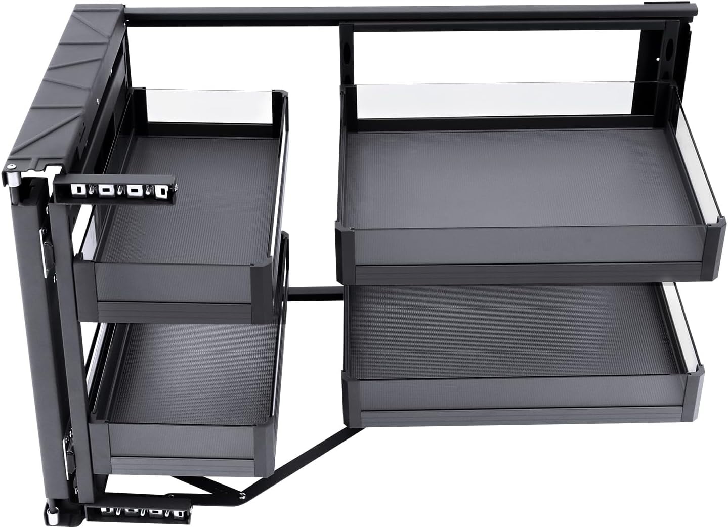 Blind Corner Cabinet Pull Out Organizer 2-Tier Corner Cabinet Organizer ...