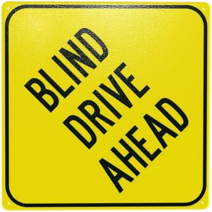 Blind Drive Ahead Warning Sign, Driveway Security Metal Signs for Home ...