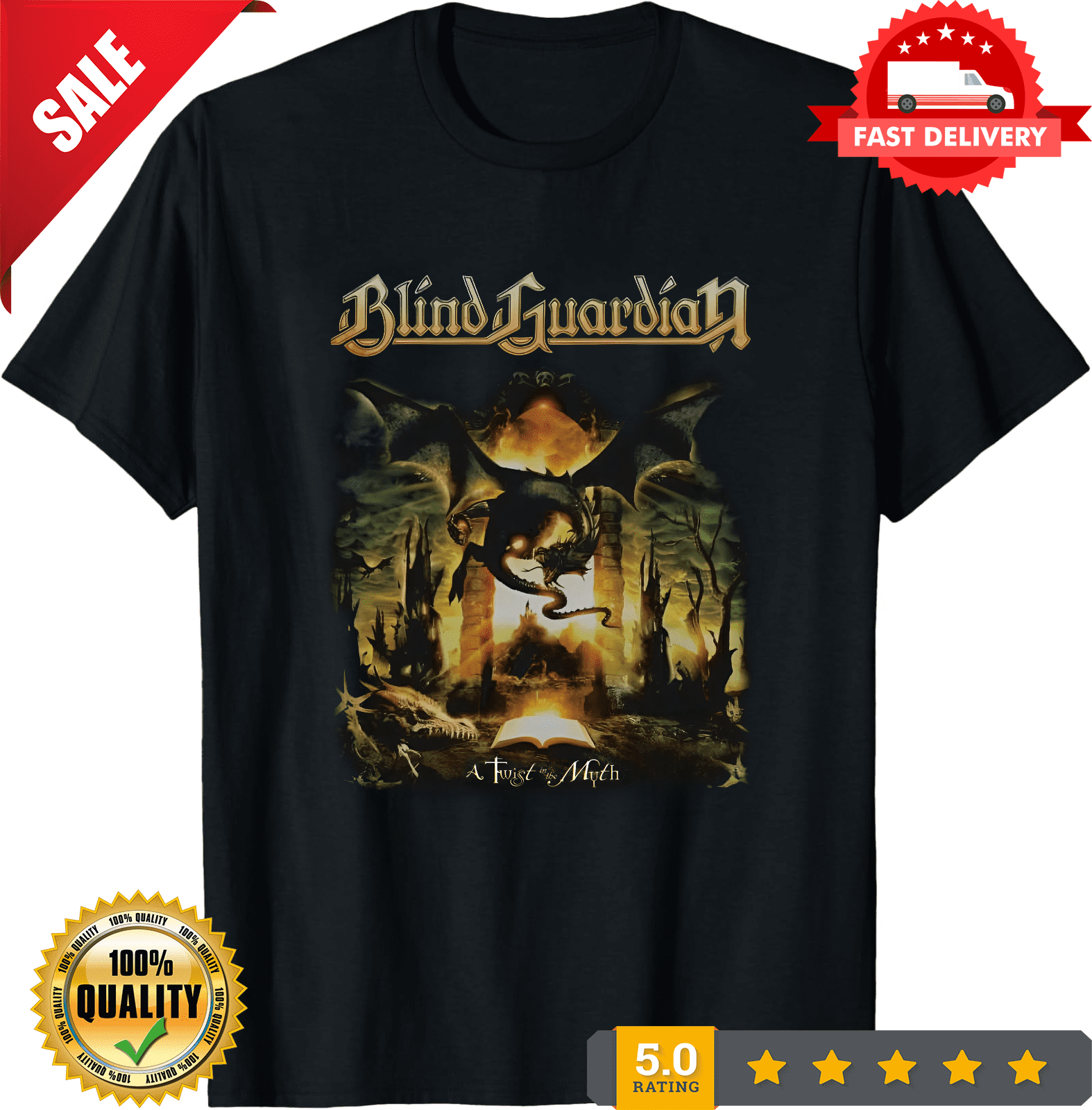 Blind GUARDIAN A TWIST IN THE MYTH Short Sleeve Cotton Black All Size ...
