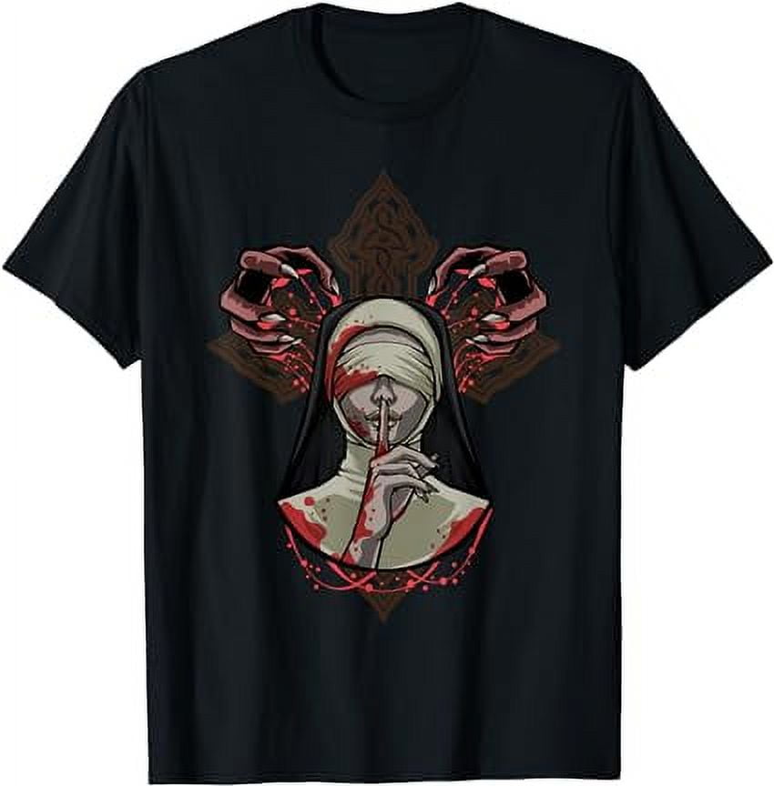 Blind Nun Faith Demon Gothic Horror Occult Silence Dark Art T-Shirt ...