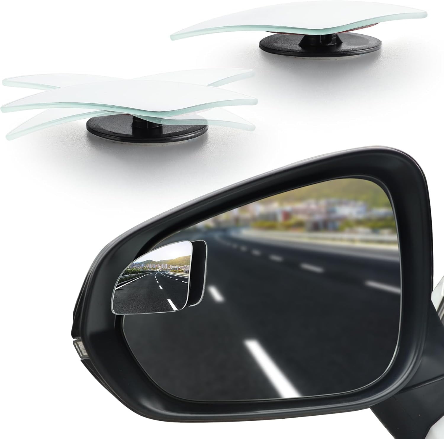 Blind Spot Car Mirror, HD Glass Frameless Convex Side Mirror Blindspot ...