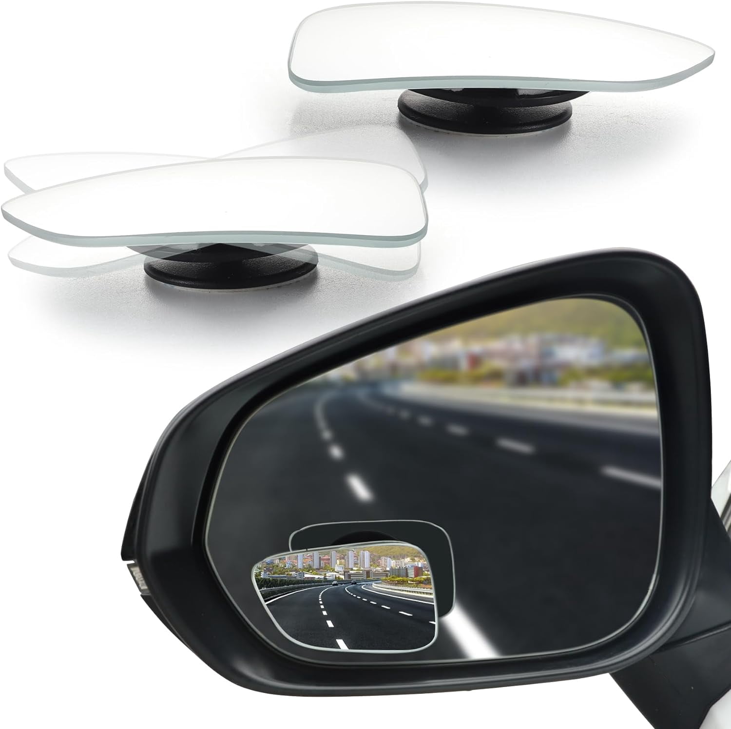 Blind Spot Car Mirror, HD Glass Frameless Convex Side Mirror Blindspot ...