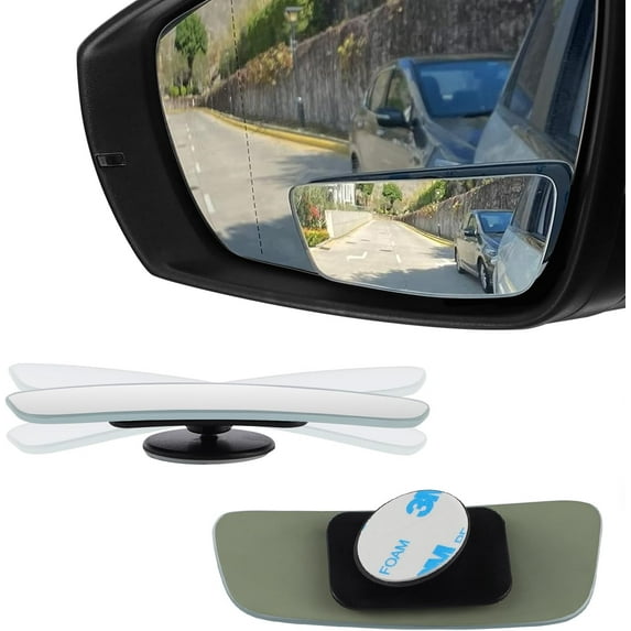 Blind Spot Mirror, Rectangular Shaped HD Glass Frameless Convex Rear ...