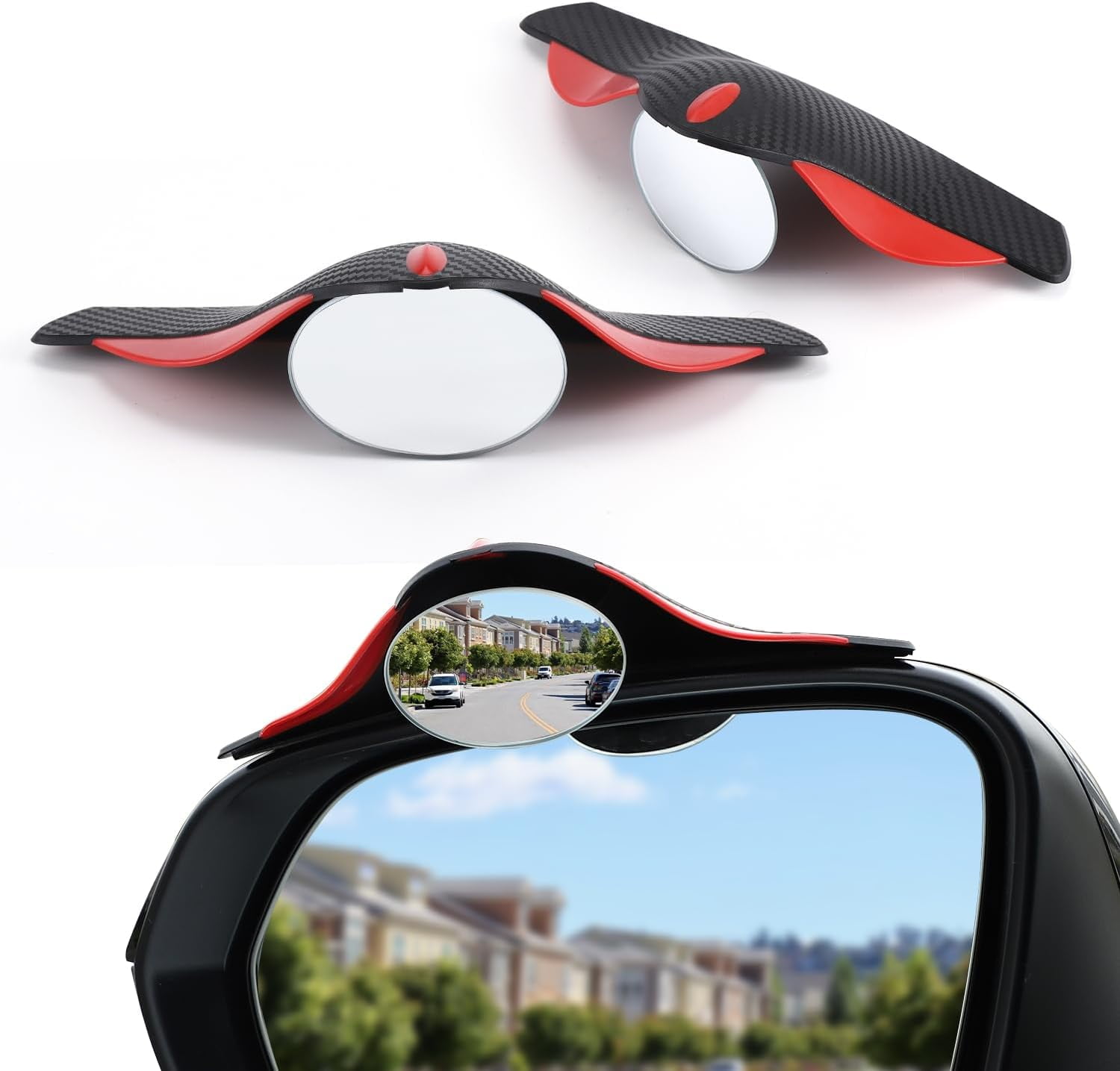 Blind Spot Mirror with Side Mirror Rain Guard, HD Glass Frameless ...