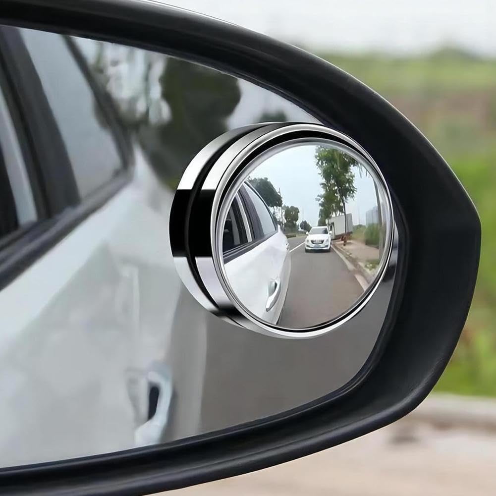 Blind Spot Mirrors for Cars,2.28" Round HD Glass Frameless Convex Rear ...
