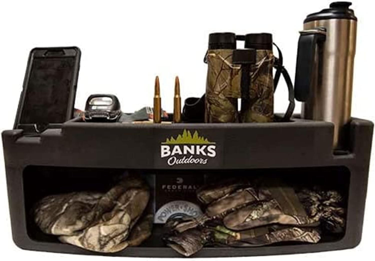 Blind Storage Wall Shelf with Rubber Lined Shelves and Stump Light for ...