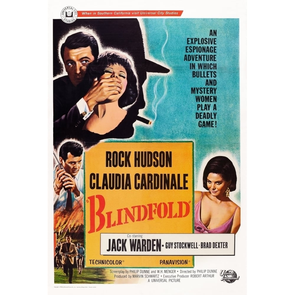 Blindfold Us Poster Art Top And Bottom: Rock Hudson Claudia Cardinale 1965 Movie Poster ...