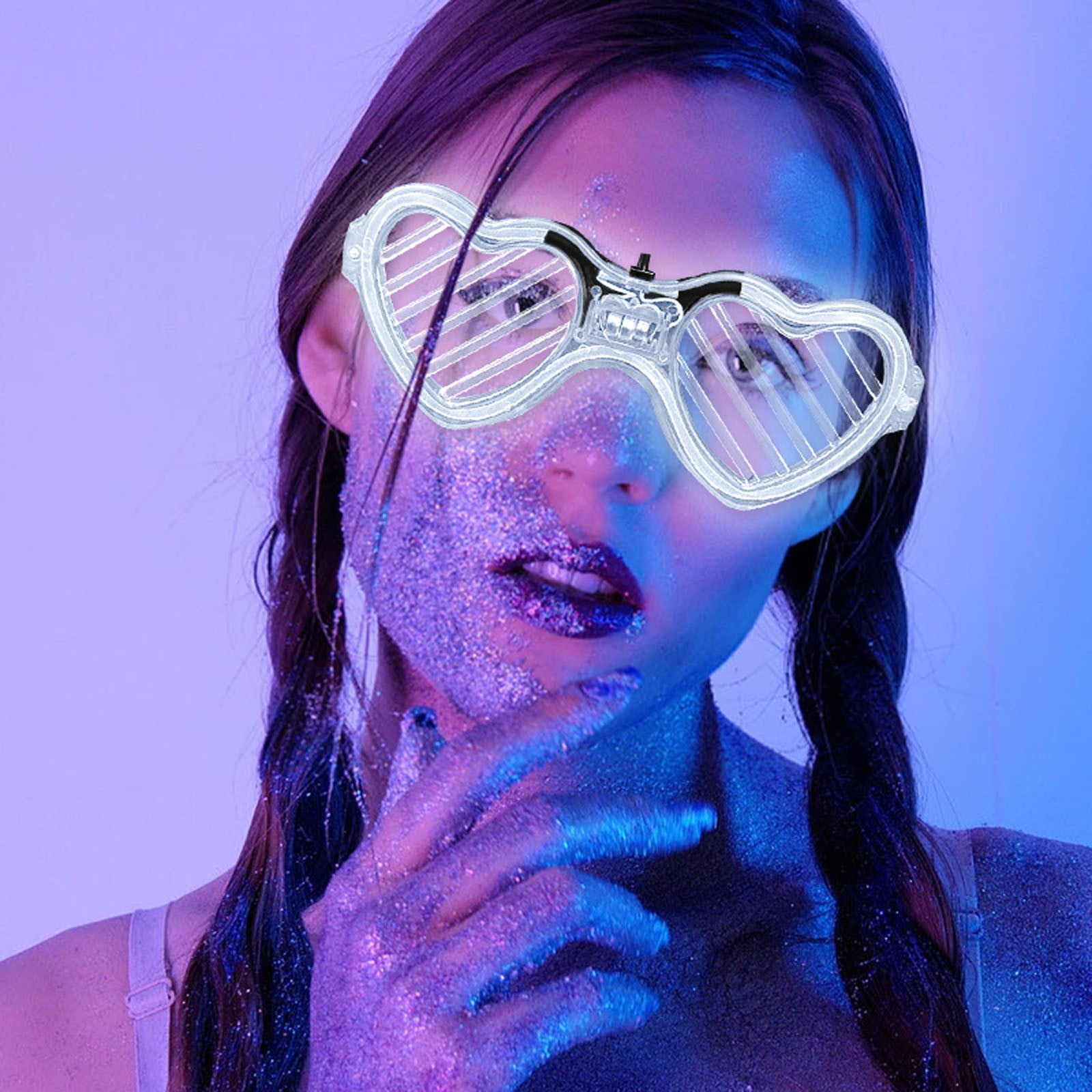 Blinds Luminous Glasses LED Cold Light Creative Love Glasses Bar Party ...
