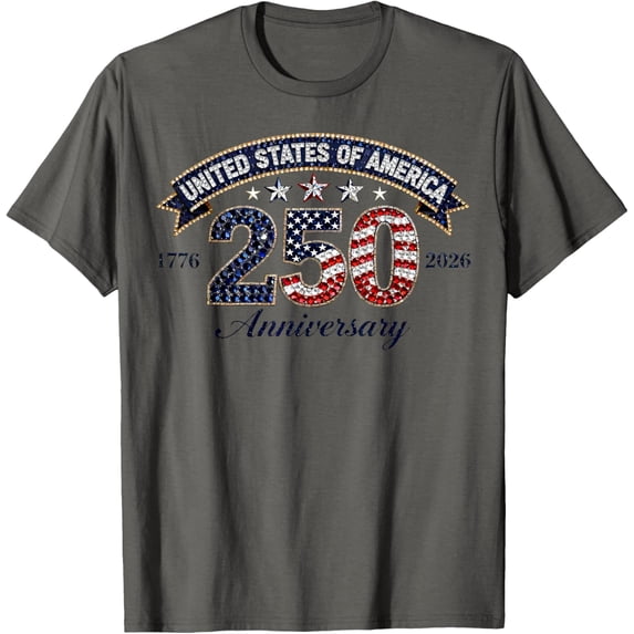 Bling 250 Years American Flag 250Th Anniversary Usa T-Shirt Unisex S ...