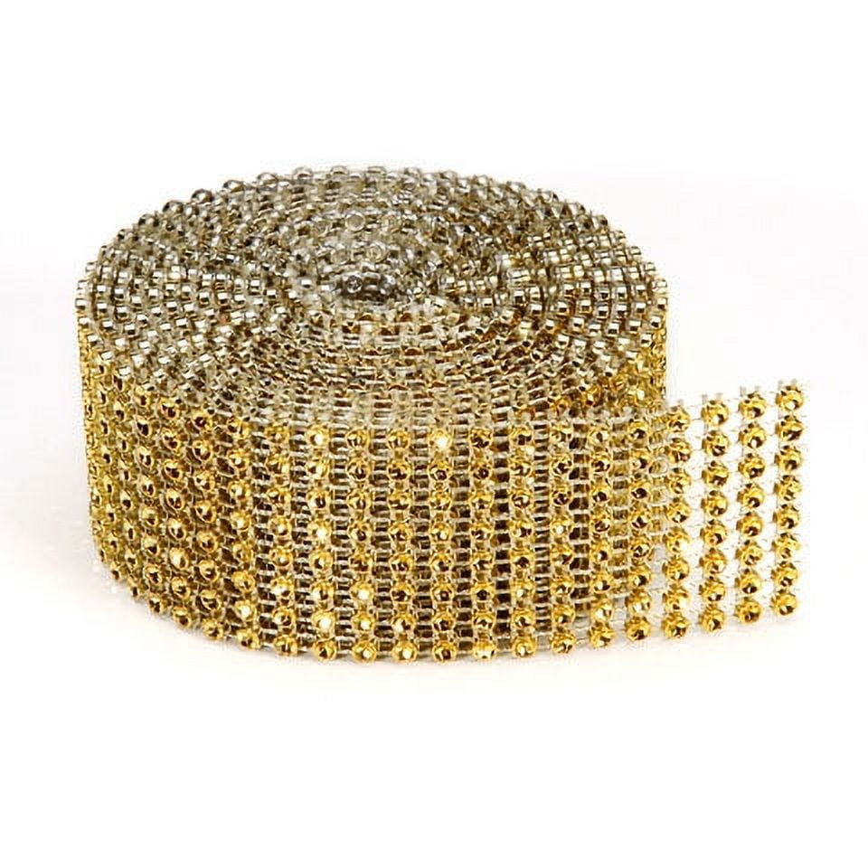 Bling 8Line Mesh Ribbon Gold 3mmx2Yd Packaged - Walmart.com