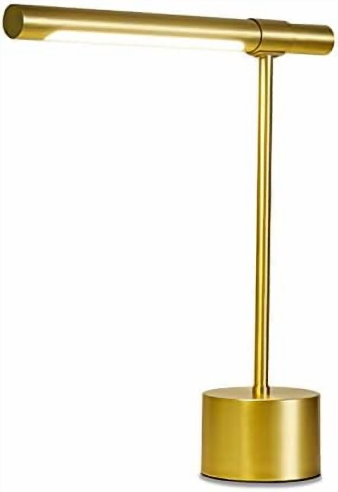 Bling All-Brass Mid Century Desk Lamp - Modern Gold Bankers Shade - 18 ...