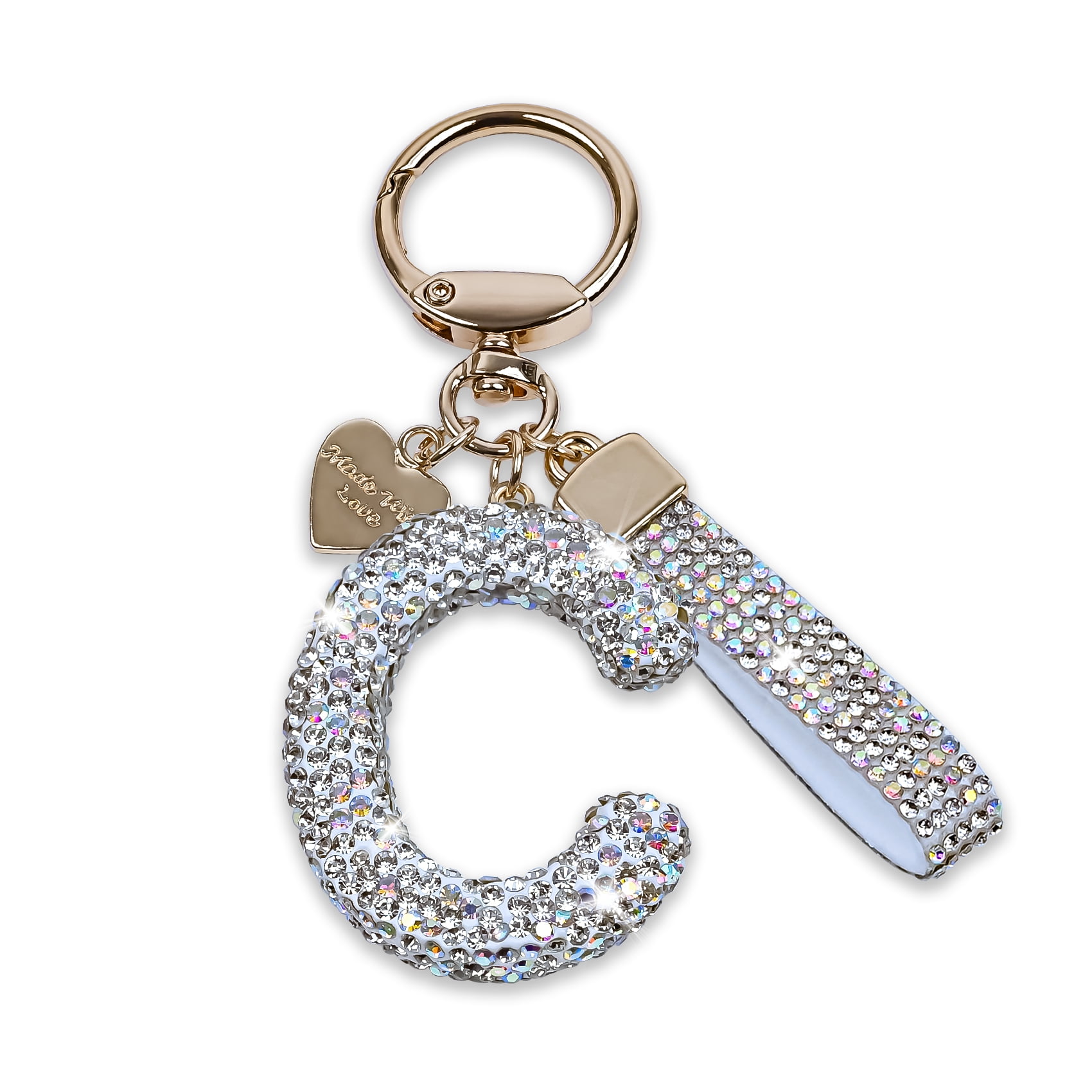 Bling Alphabet Keychain for Women Girls - Alloy Initial Letter (A-Z ...