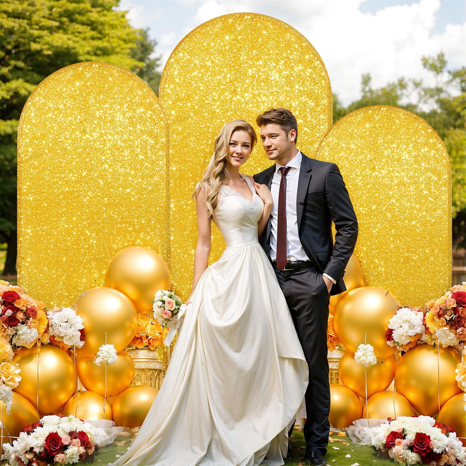 Bling Arch Backdrop Cover,Reusable Spandex Bling Wedding Arch Stand ...