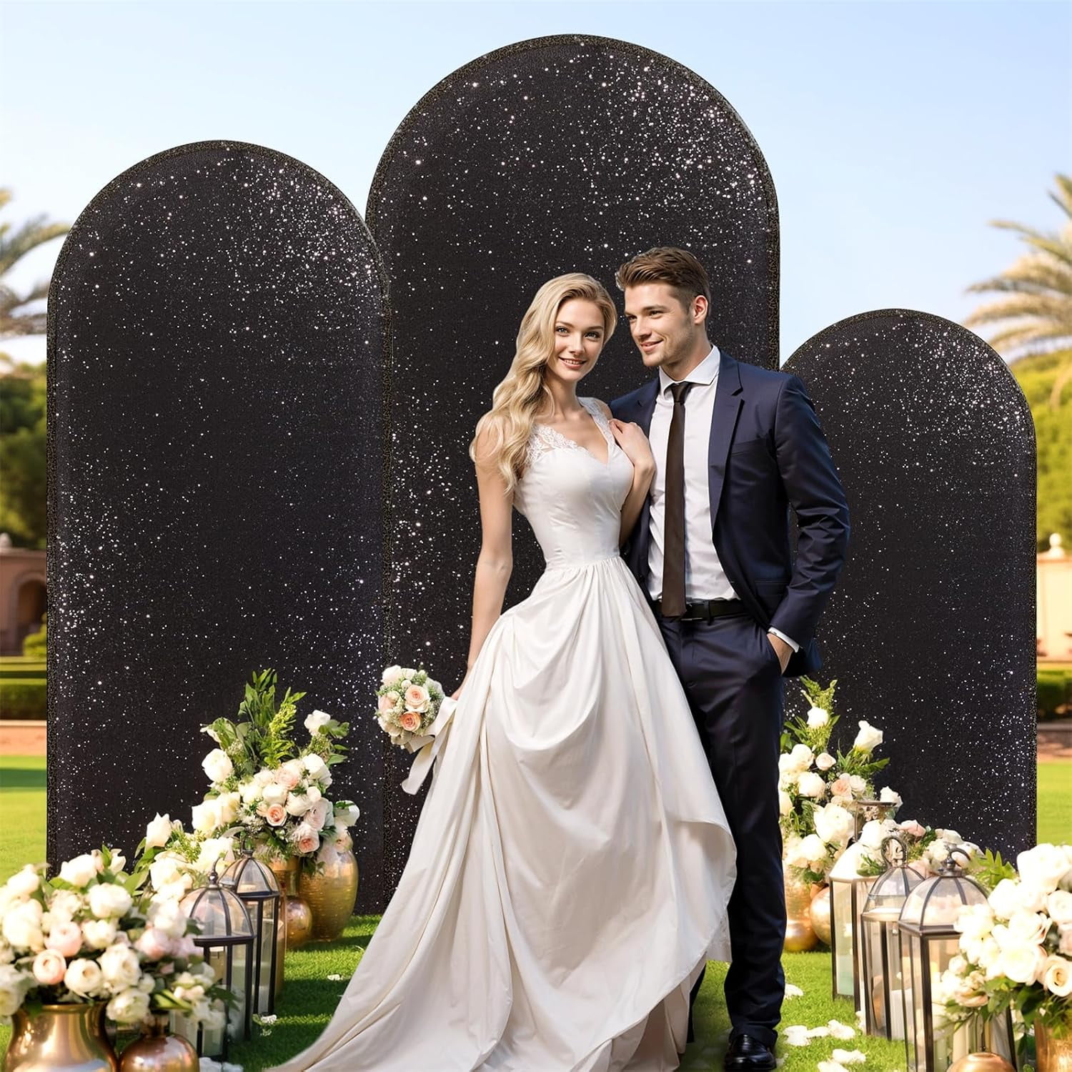Bling Arch Backdrop Cover,Reusable Spandex Bling Wedding Arch Stand ...
