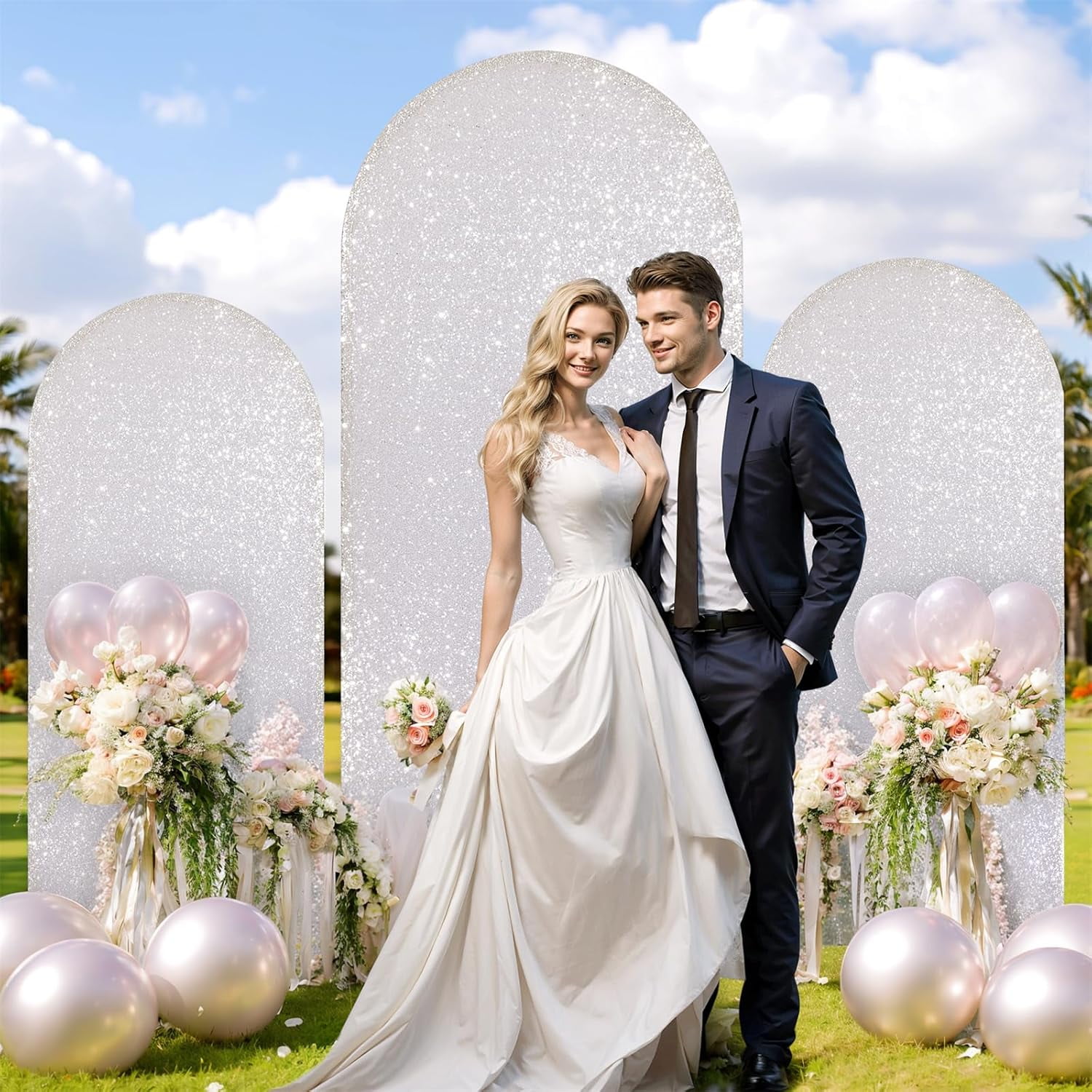 Bling Arch Backdrop Cover,Reusable Spandex Bling Wedding Arch Stand ...