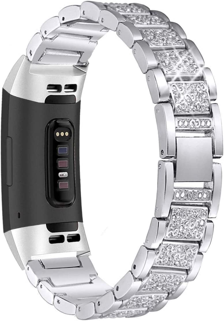 Bling Bands Compatible with Fitbit Charge 6/Charge 5, Dressy Metal ...