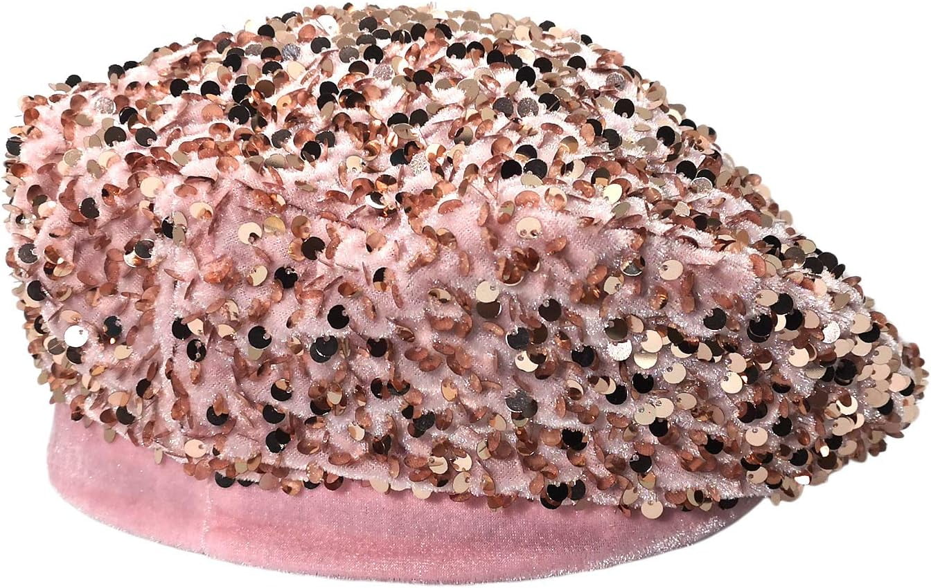 Bling Beret Hats for Women Sequin Paris Artist Cap Fashionable Ladies ...