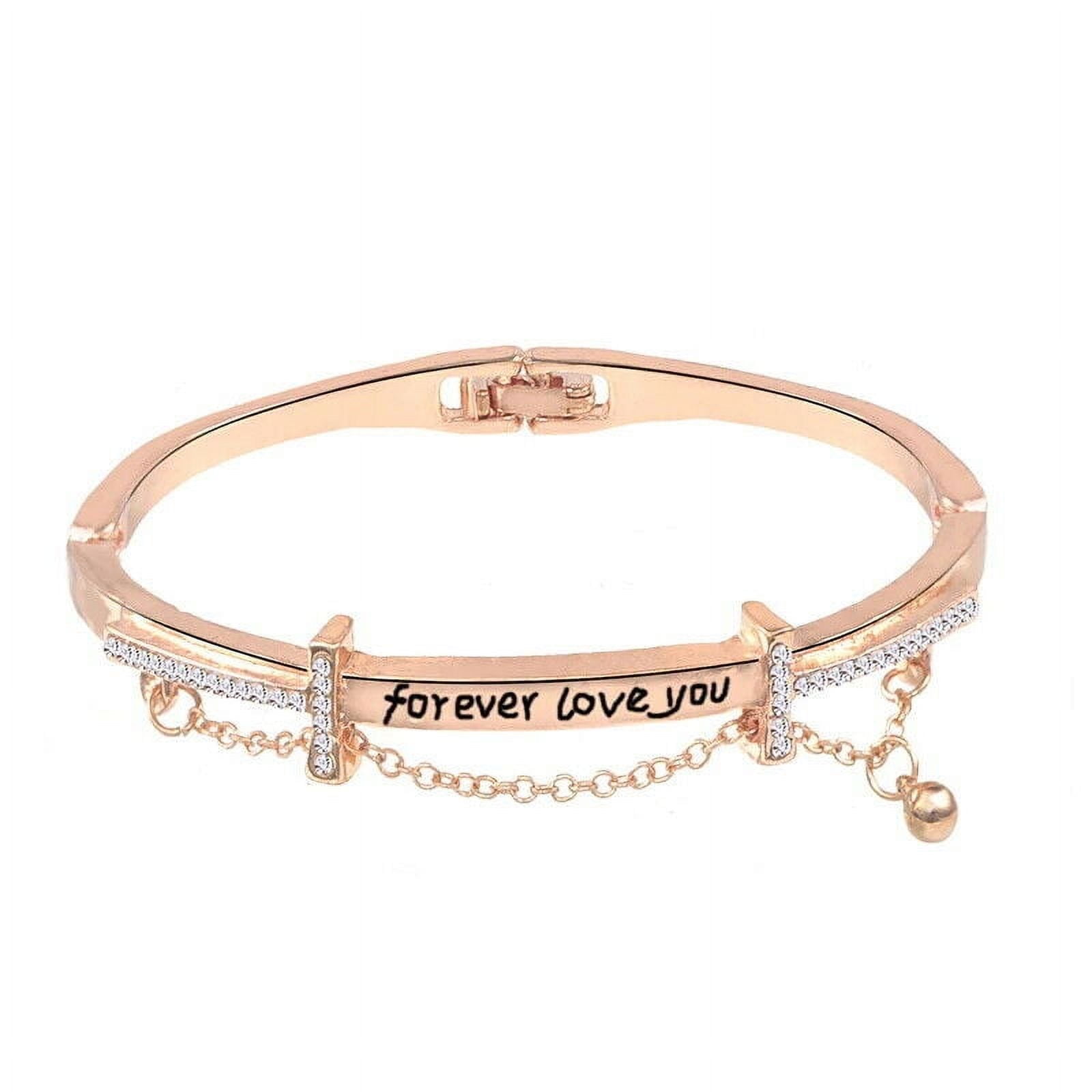 Bling Bling Bracelet Forever Love You For Your Love Rose Gold color ...