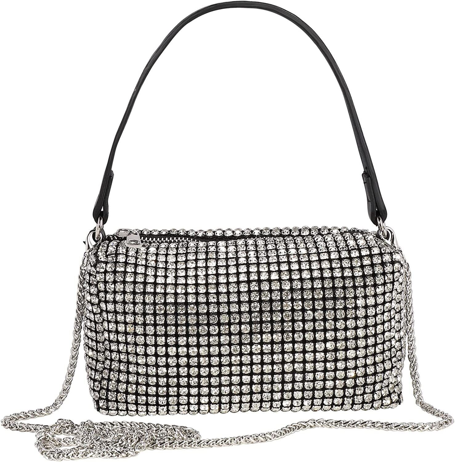 Bling Bling Crystals Evening Clutch Bag with Chain for Women Girls ...