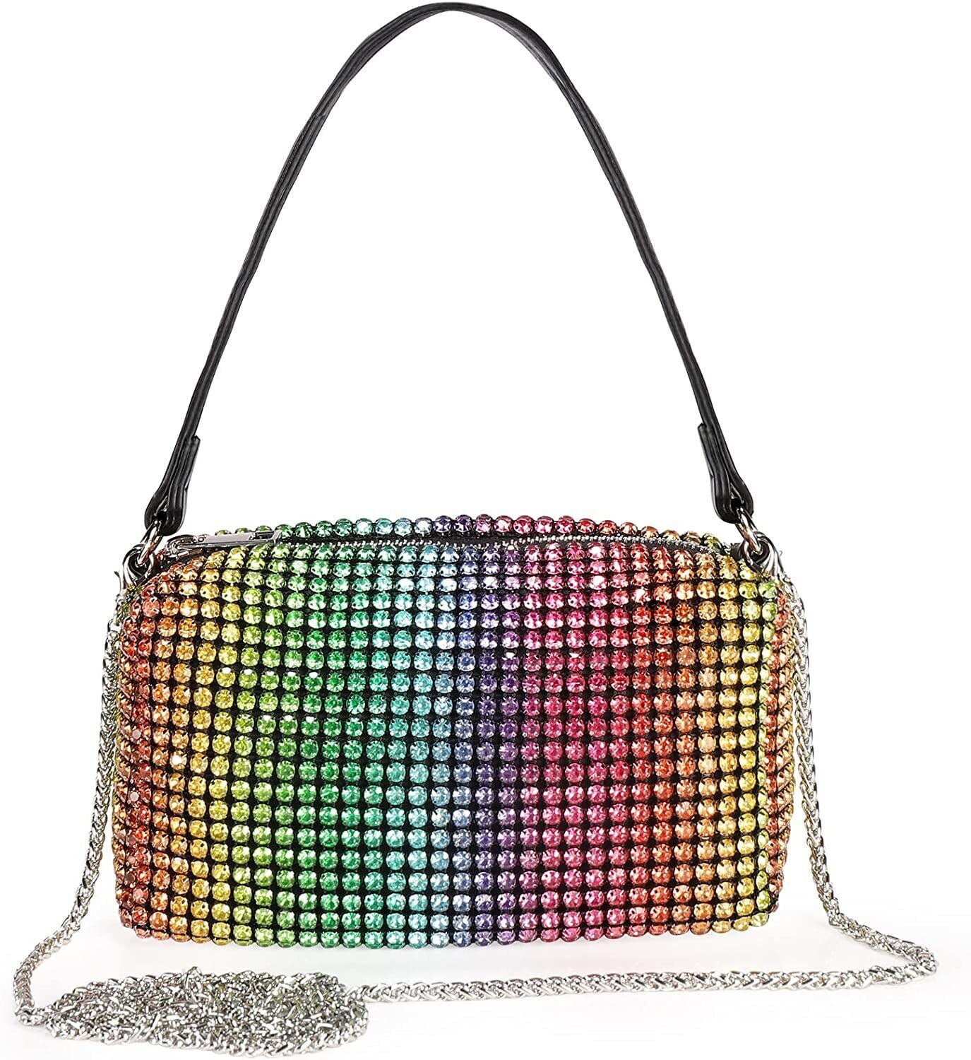 Bling Bling Crystals Evening Clutch Bag with Chain for Women Girls ...