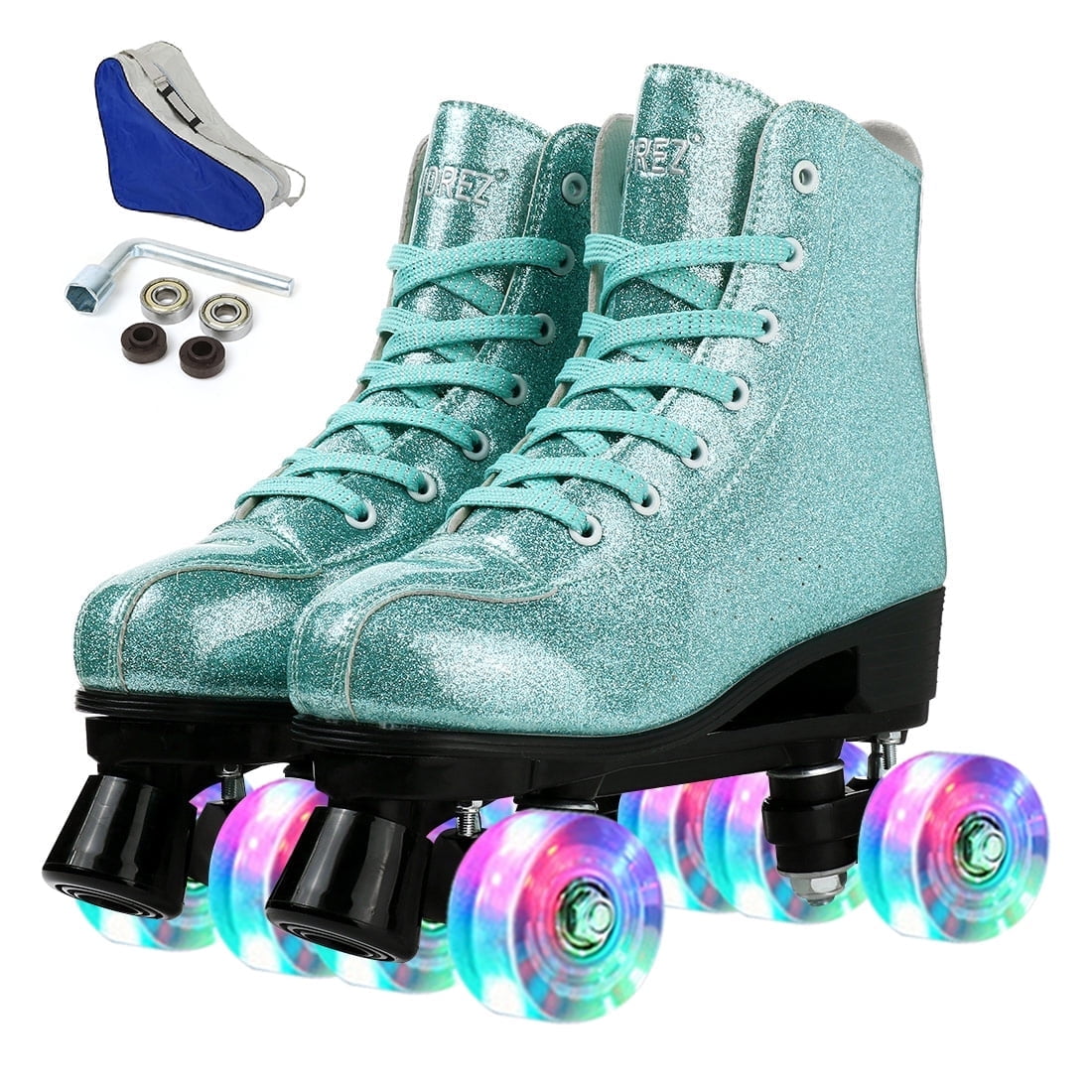 Bling Bling Roller Skates with Light up Wheels, for Women Men Girls and ...