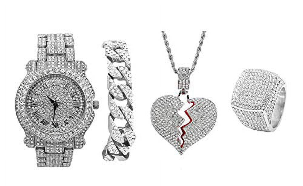 Bling Bling Broken Heart Hip Hop Pendant - Luxury Watch Covered with ...