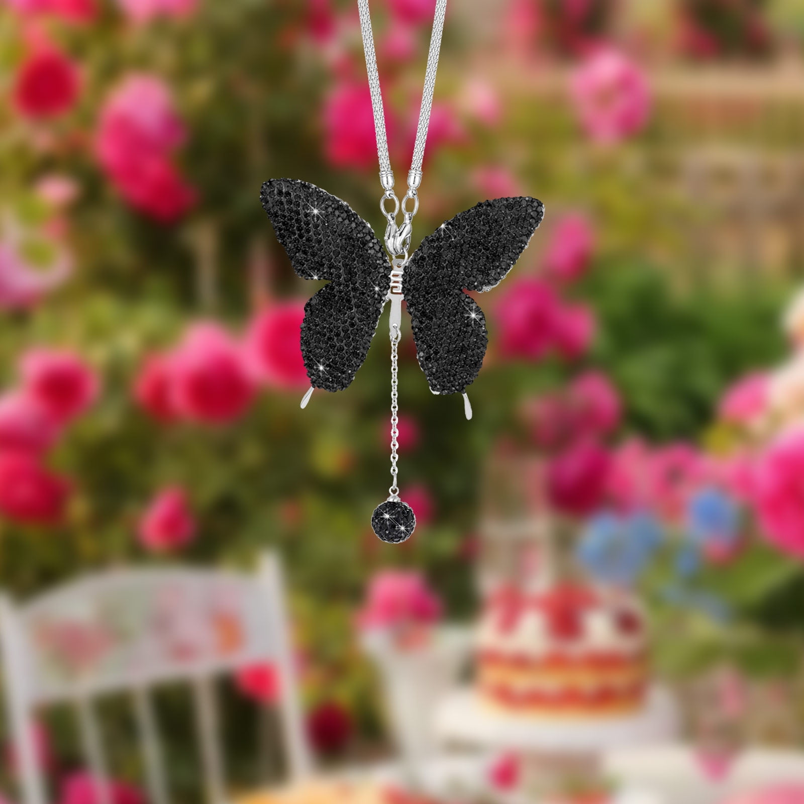 Bling Butterfly Diamond Car Accessories for Women,Crystal Car Rear View ...