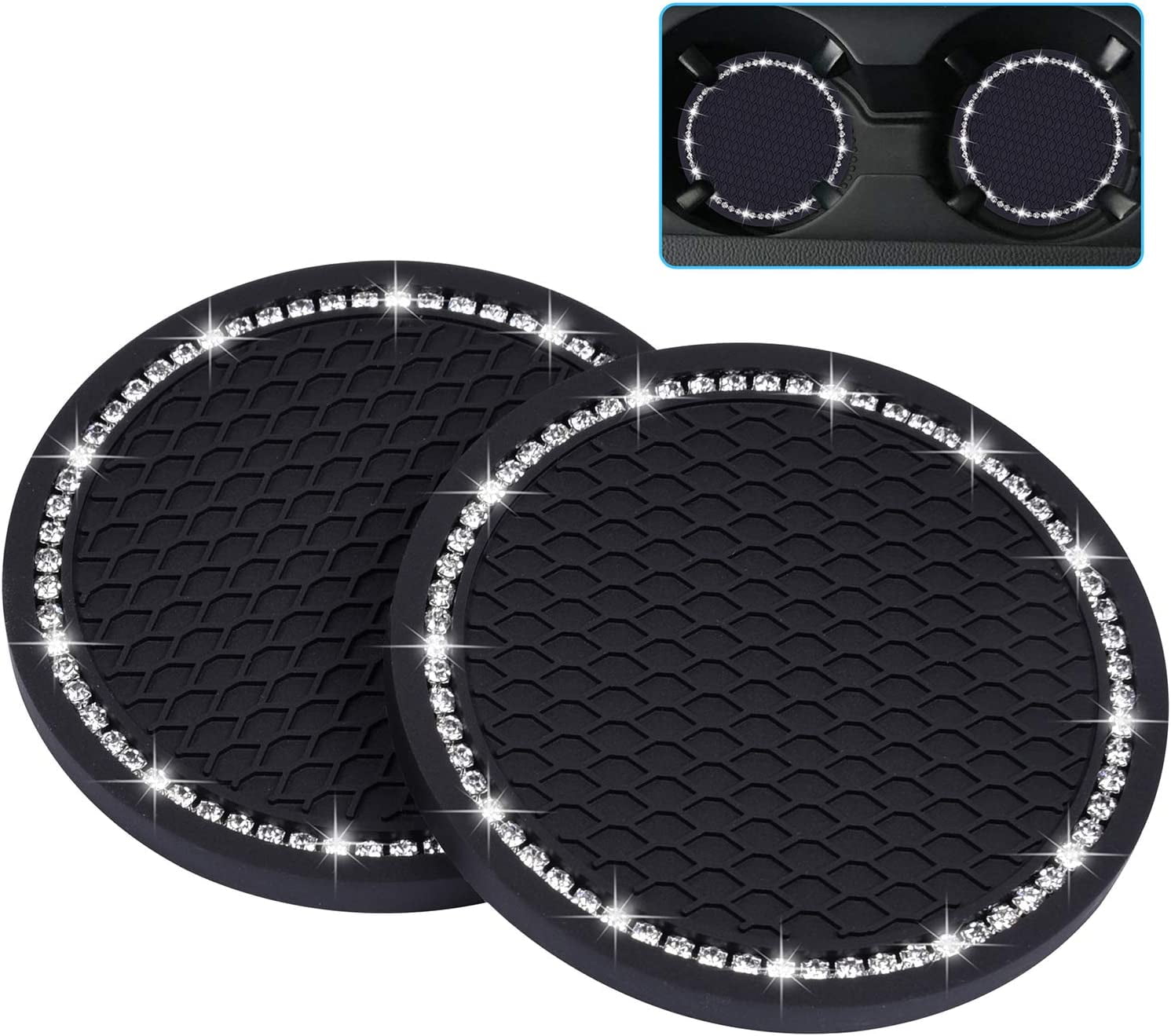 Customer reviews for Bling Car Coasters, 2 Pack PVC Car Cup Holder ...