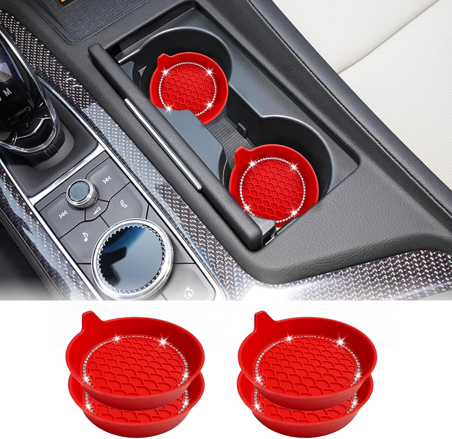 Bling Car Cup Holder Coaster, Anti-Slip Shockproof Fashion Vehicle Car ...
